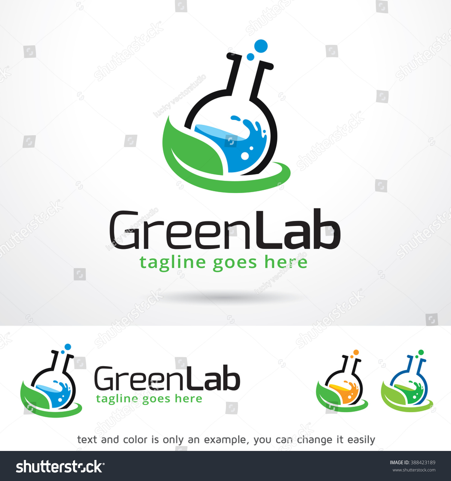 Green Lab Logo Template Design Vector Stock Vector (Royalty Free ...