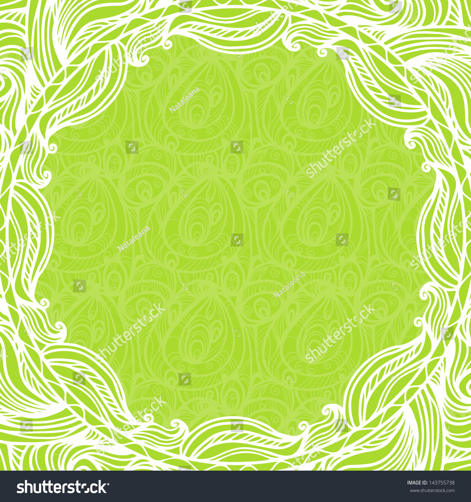 Green Lace Background Frame Vector Stock Vector (Royalty Free ...