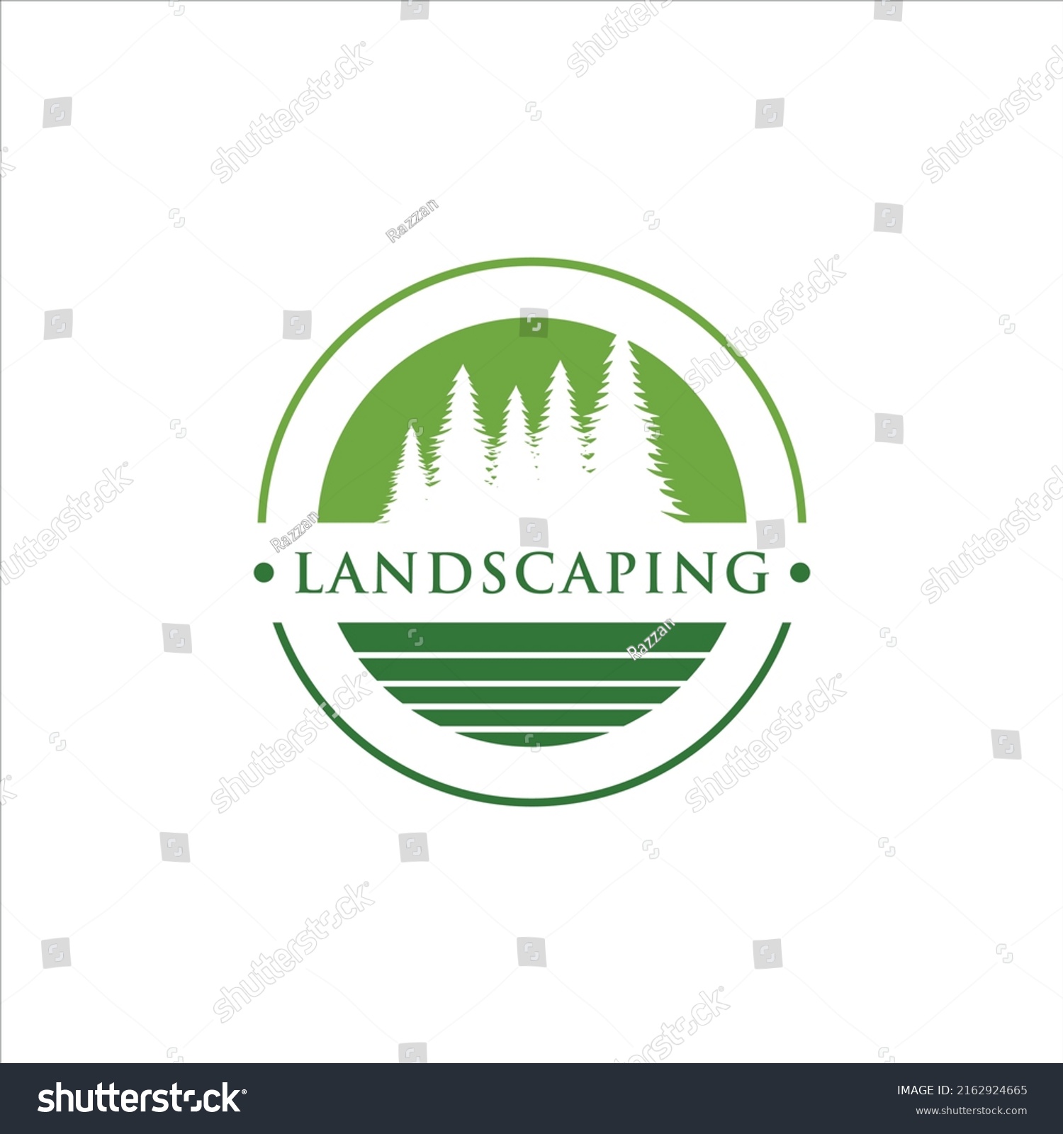 Green Landscaping Vector Logo Template Stock Vector (Royalty Free ...