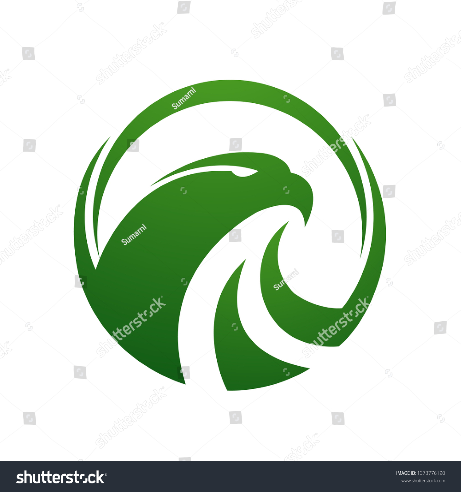 Green Law Circle Eagle Stock Vector (Royalty Free) 1373776190 ...