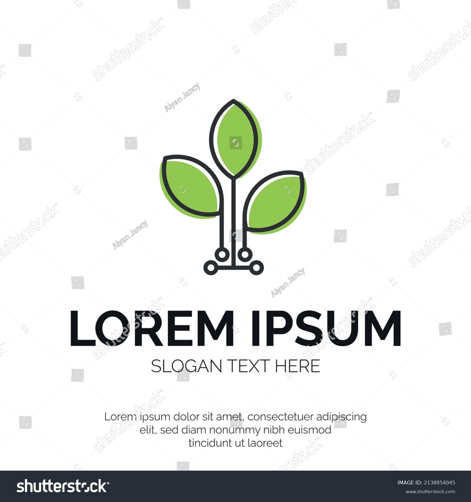 Green Leaf Tech Logo Design Premium Stock Vector (Royalty Free) 2138854045 | Shutterstock