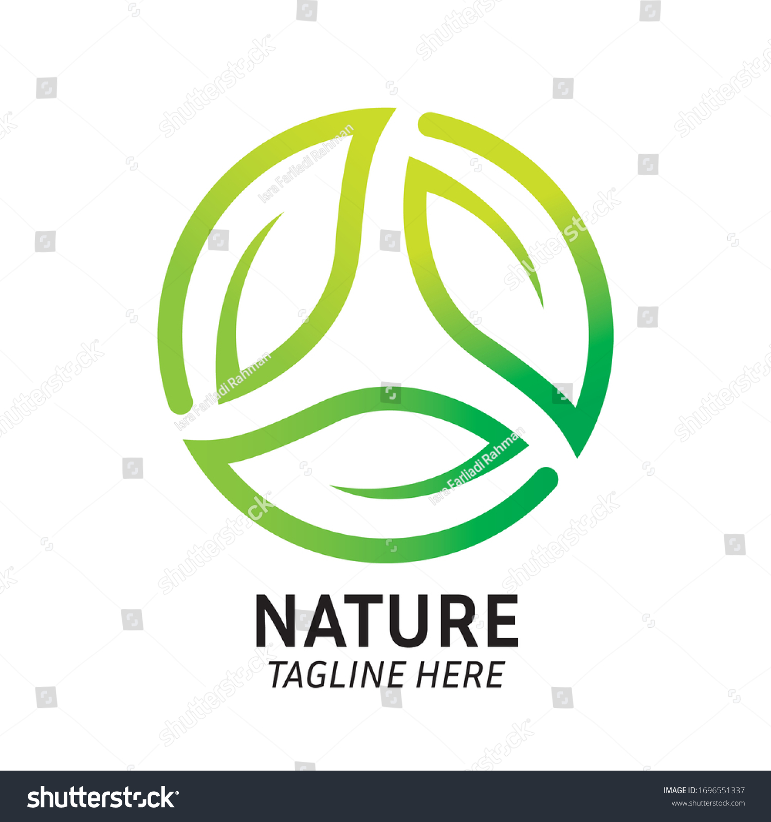 Green Leaf Circle Logo Design Template Stock Vector (Royalty Free ...