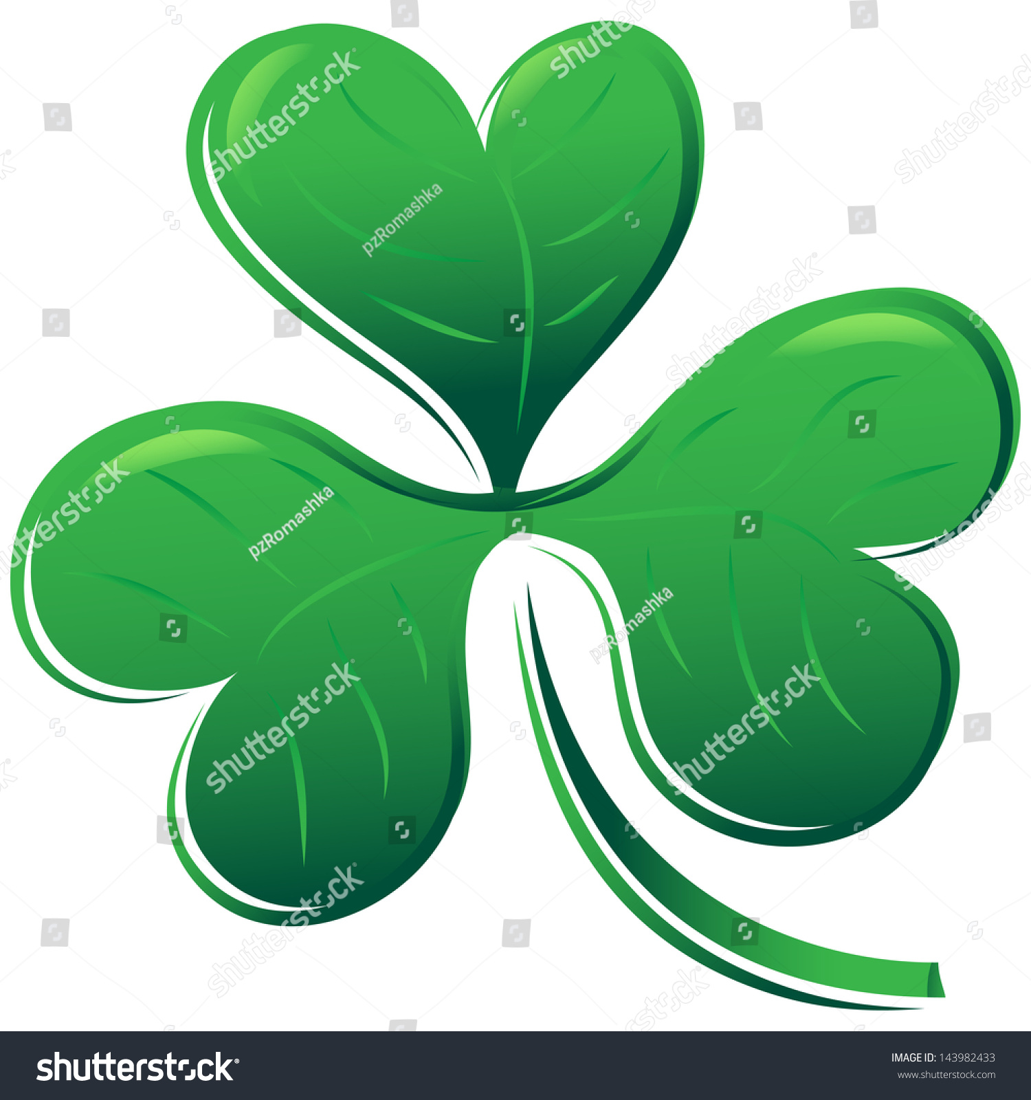 Green Leaf Clover Cartoon Illustration Vector Stock Vector (Royalty ...