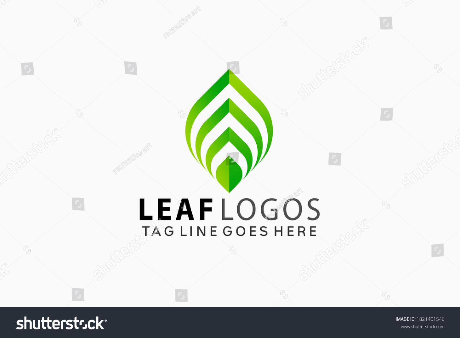 Green Leaf Creative Logo Design Vector Stock Vector (Royalty Free) 1821401546 | Shutterstock