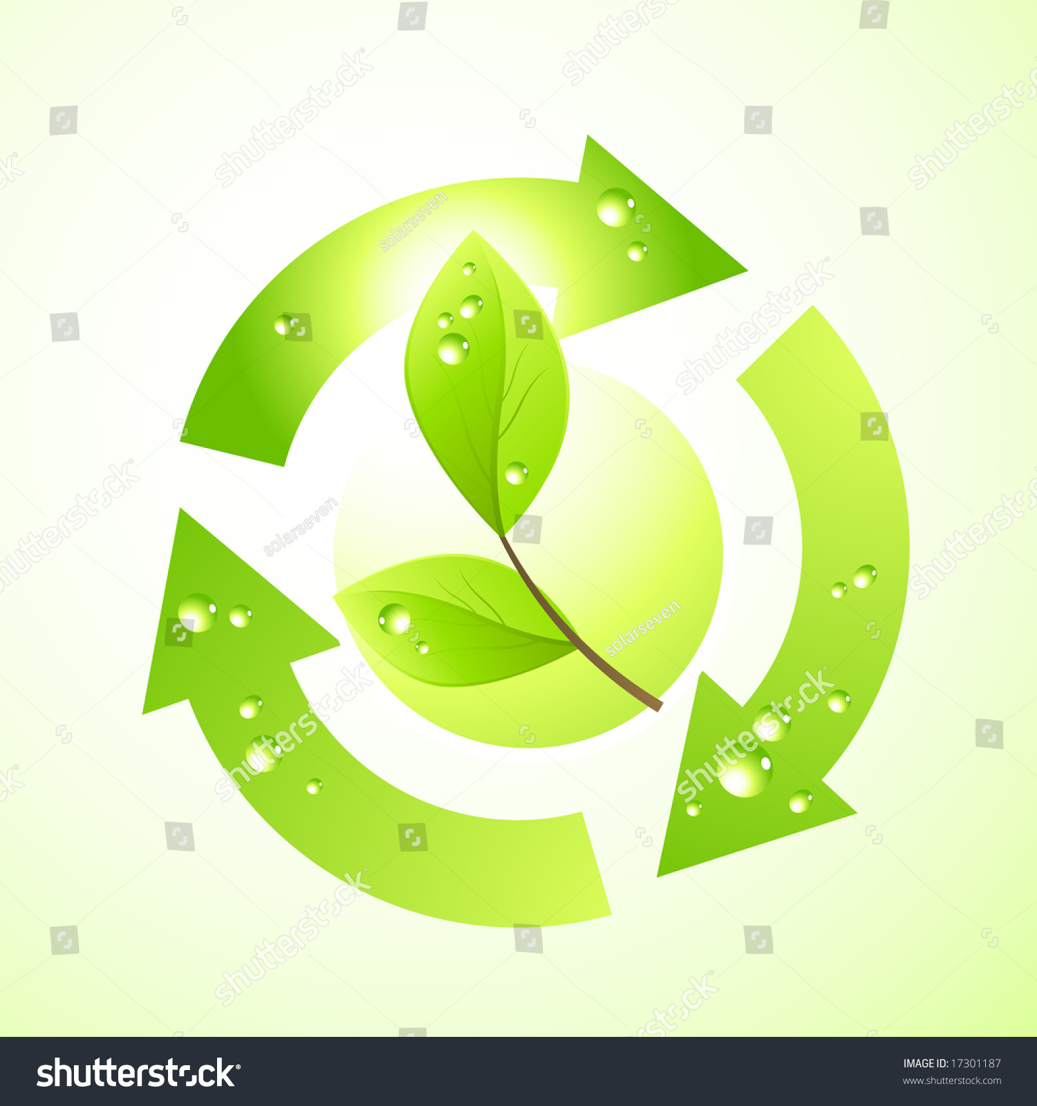 Green Leaf Environmental Symbol. Vector Illustration. - 17301187 ...