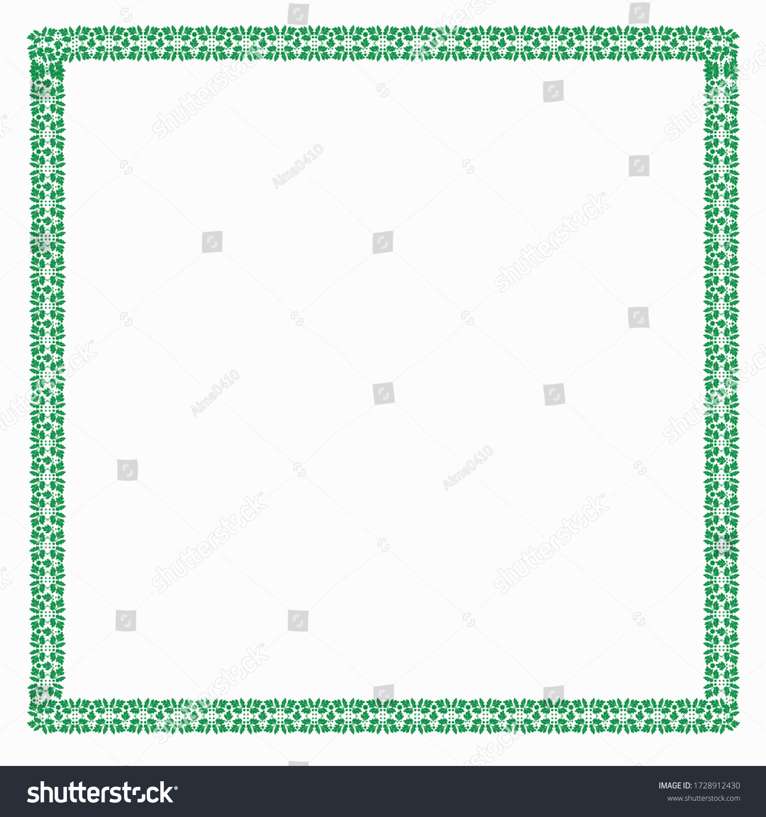 Green Leaf Frame Certificates Invitations Other Stock Vector (Royalty ...