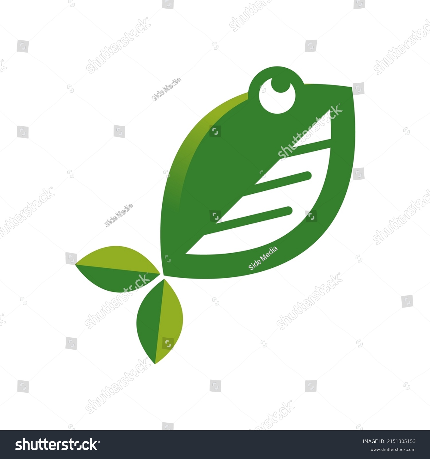 Green Leafshaped Fish Logo Vector Design Stock Vector (Royalty Free ...
