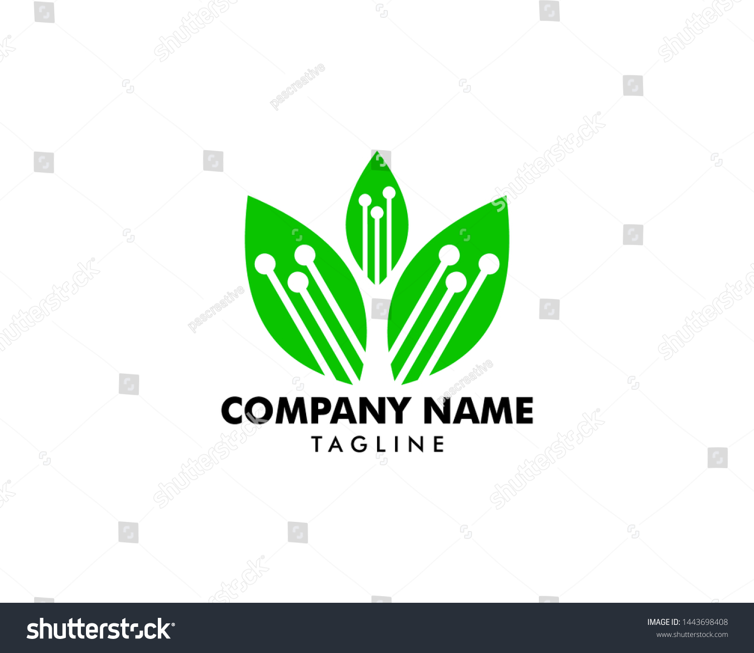 Green Leaf Technology Logo Design Stock Vector (Royalty Free ...