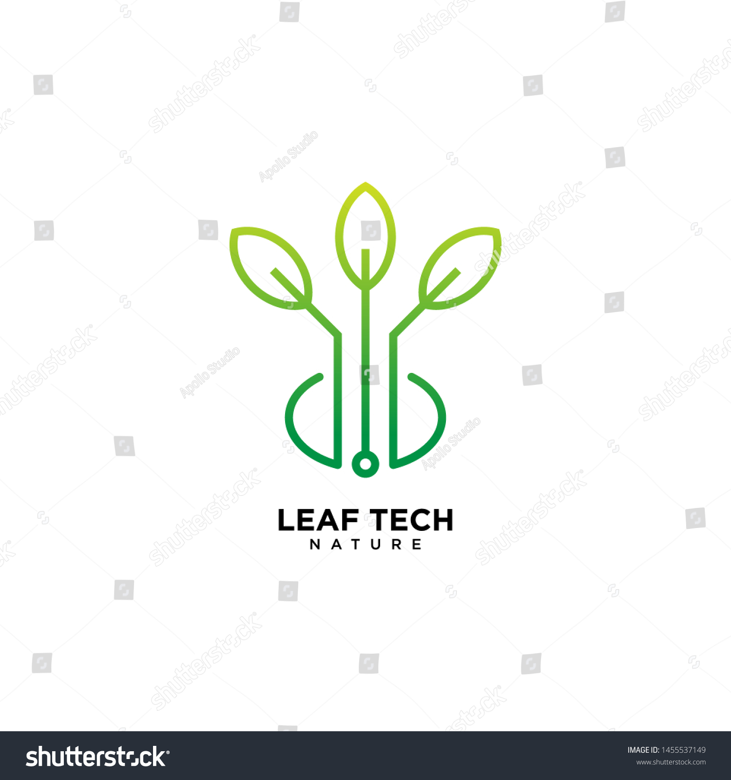 Green Leaf Technology Logo Design Stock Vector (Royalty Free ...