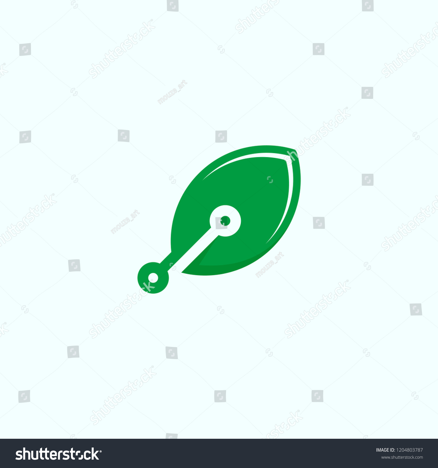 Green Leaf Technology Logo Design Vector Stock Vector (Royalty Free ...