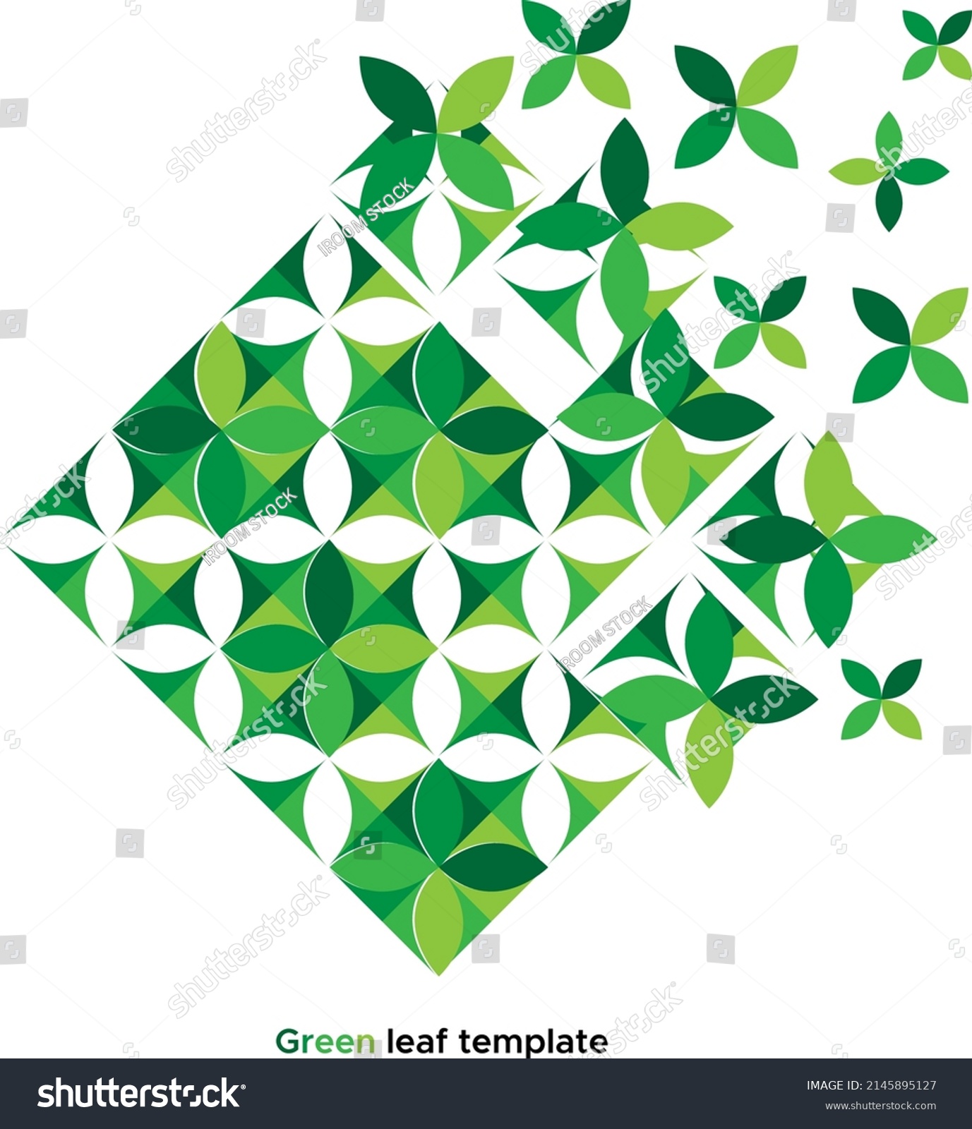 Green Leaf Template Background Design Stock Vector (Royalty Free ...