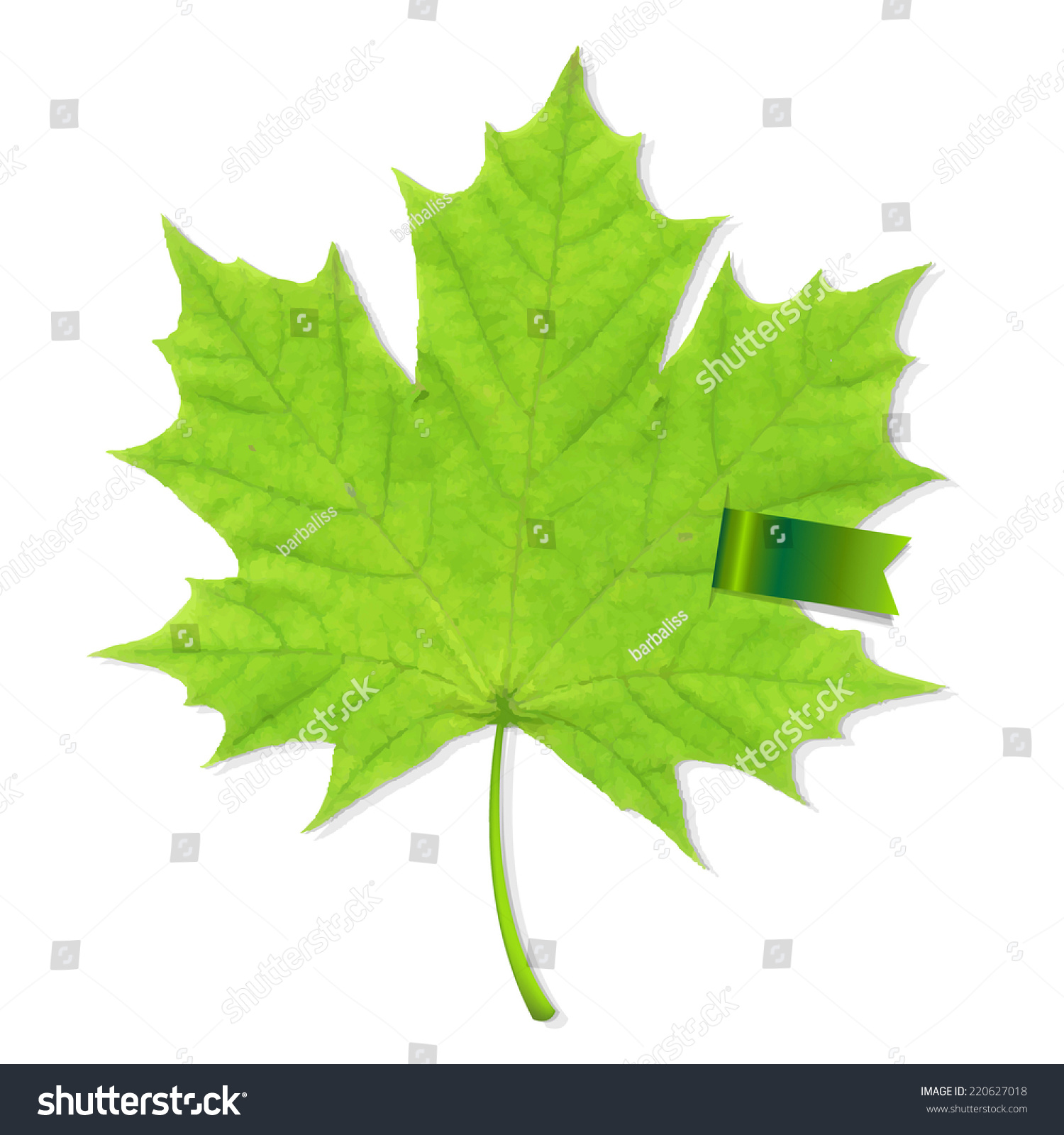 Green Leaf Ribbon Vector Illustration: เวกเตอร์สต็อก (ปลอดค่าลิขสิทธิ์ ...