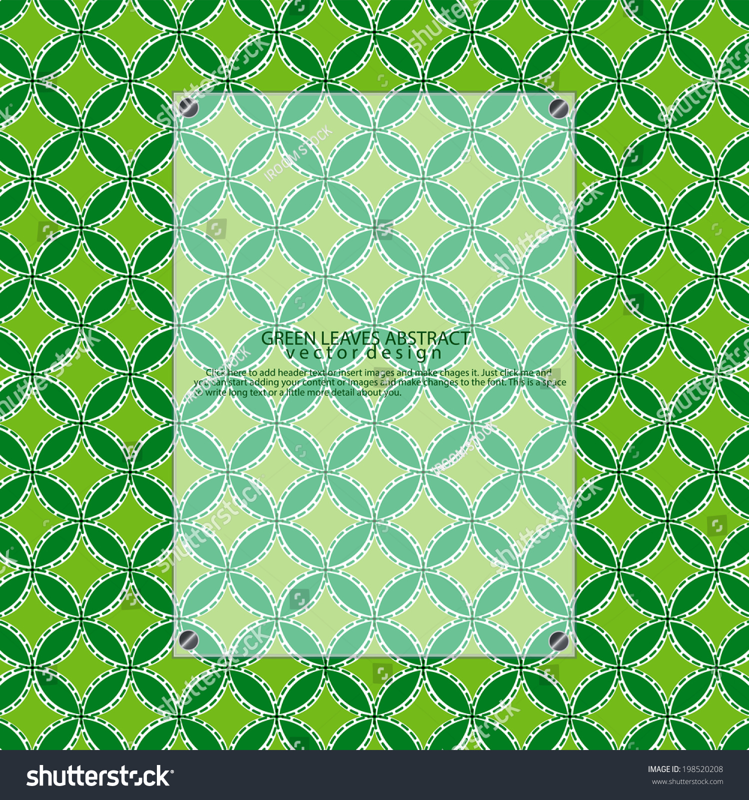 Green Leaves Pattern Text Box Design Stock Vector (Royalty Free ...