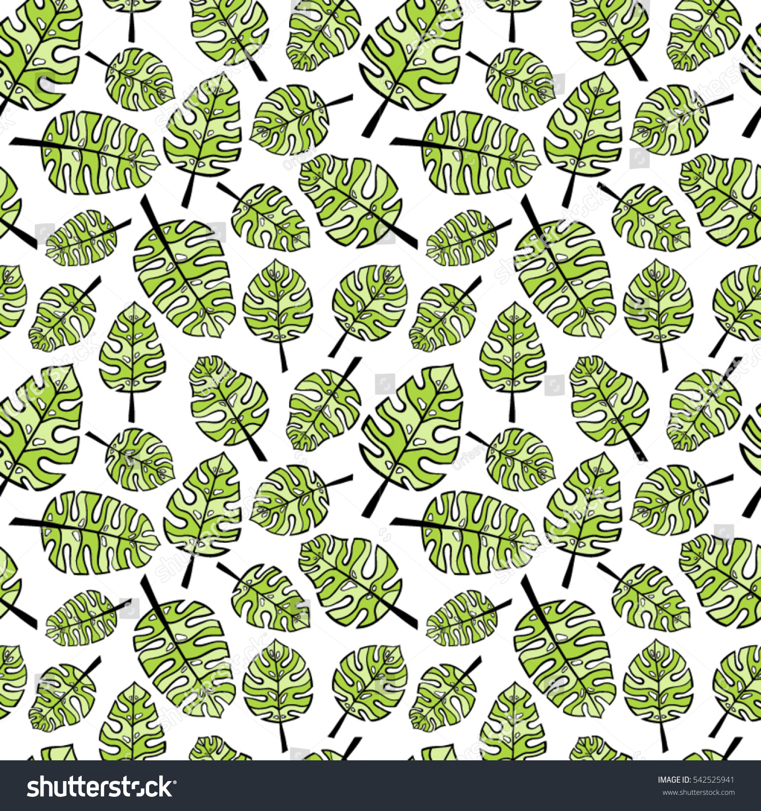 Green Leaves Seamless Texture Stock Vector (Royalty Free) 542525941