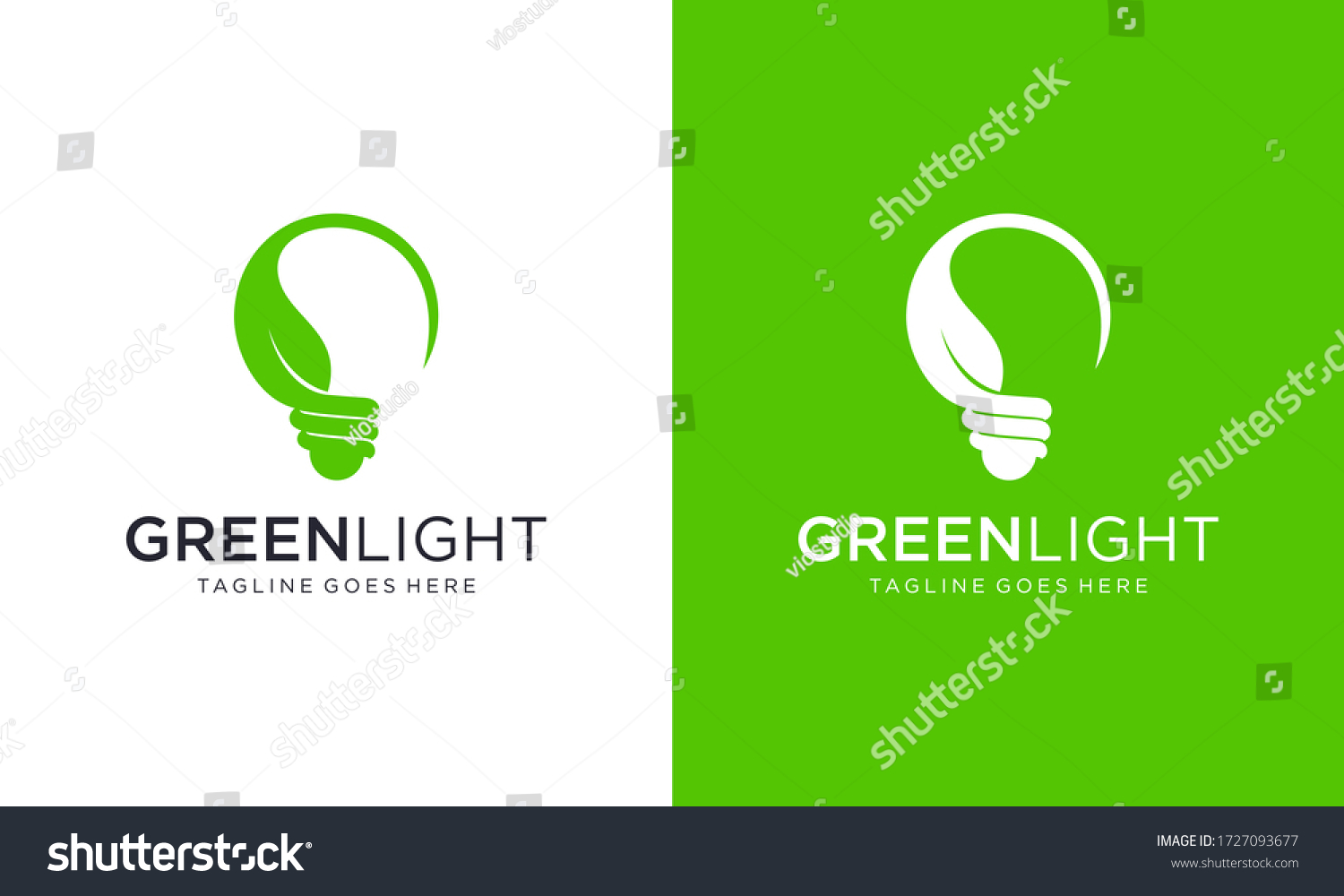 Green Light Bulb Logo Designs Vector: vetor stock (livre de direitos ...
