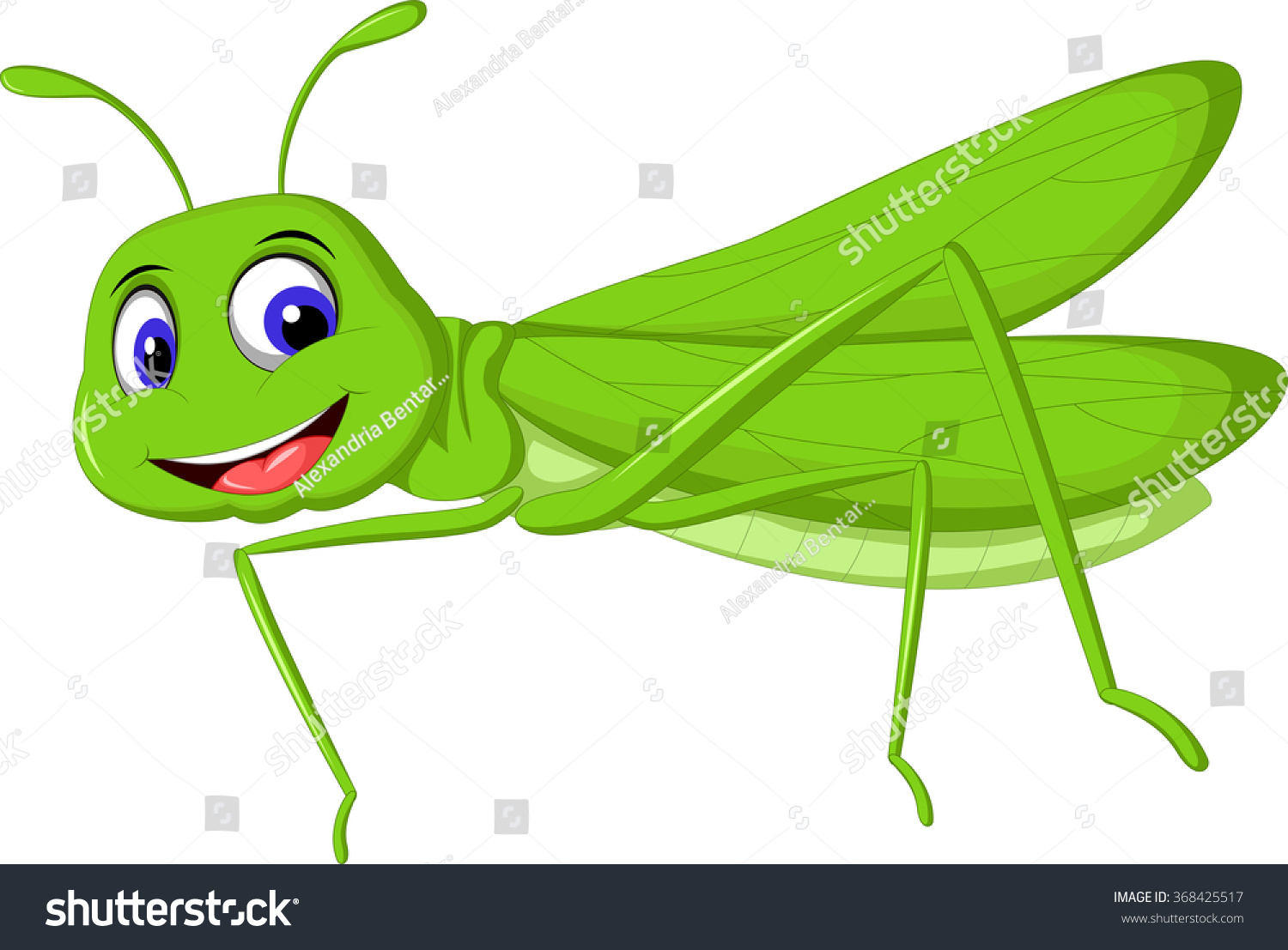 Green Locust Cartoon: vector de stock (libre de regalías) 368425517 ...