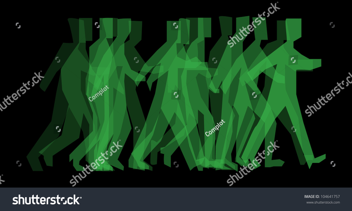 Green Man Walking Sequence Stock Vector (Royalty Free) 104641757