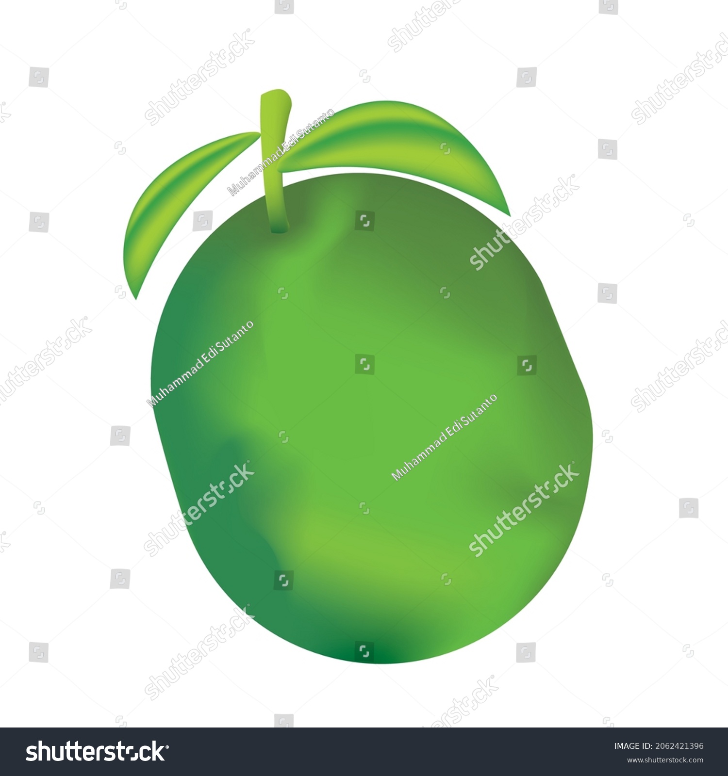 Green Mango Vector Cartoon Illustration Stock Vector (Royalty Free ...