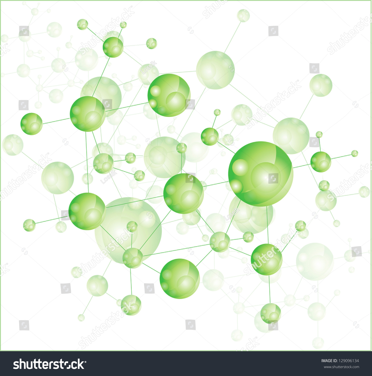 Green Molecule Illustration Stock Vector (Royalty Free) 129096134