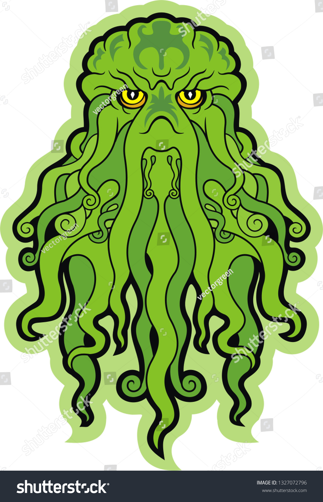 Green Monster Cthulhu Vector Stock Vector (Royalty Free) 1327072796