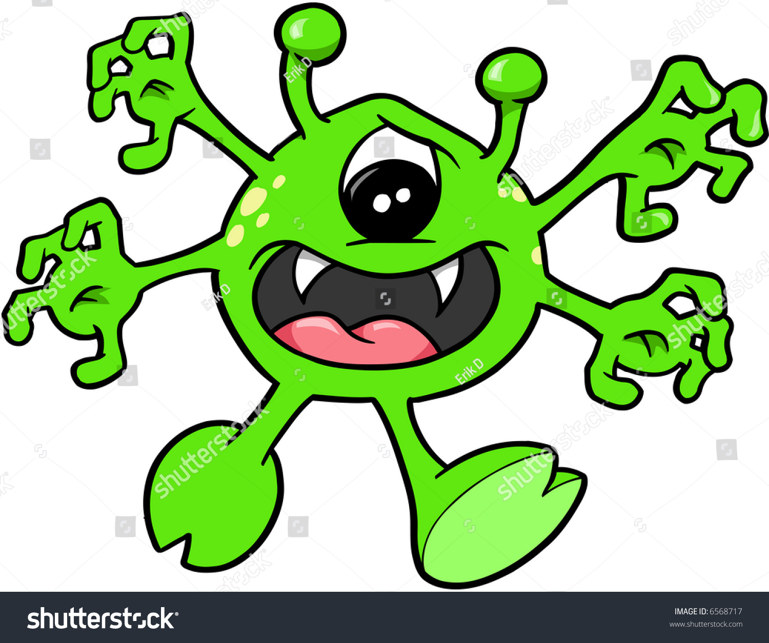 Green Monster Vector Illustration Stock Vector (Royalty Free) 6568717