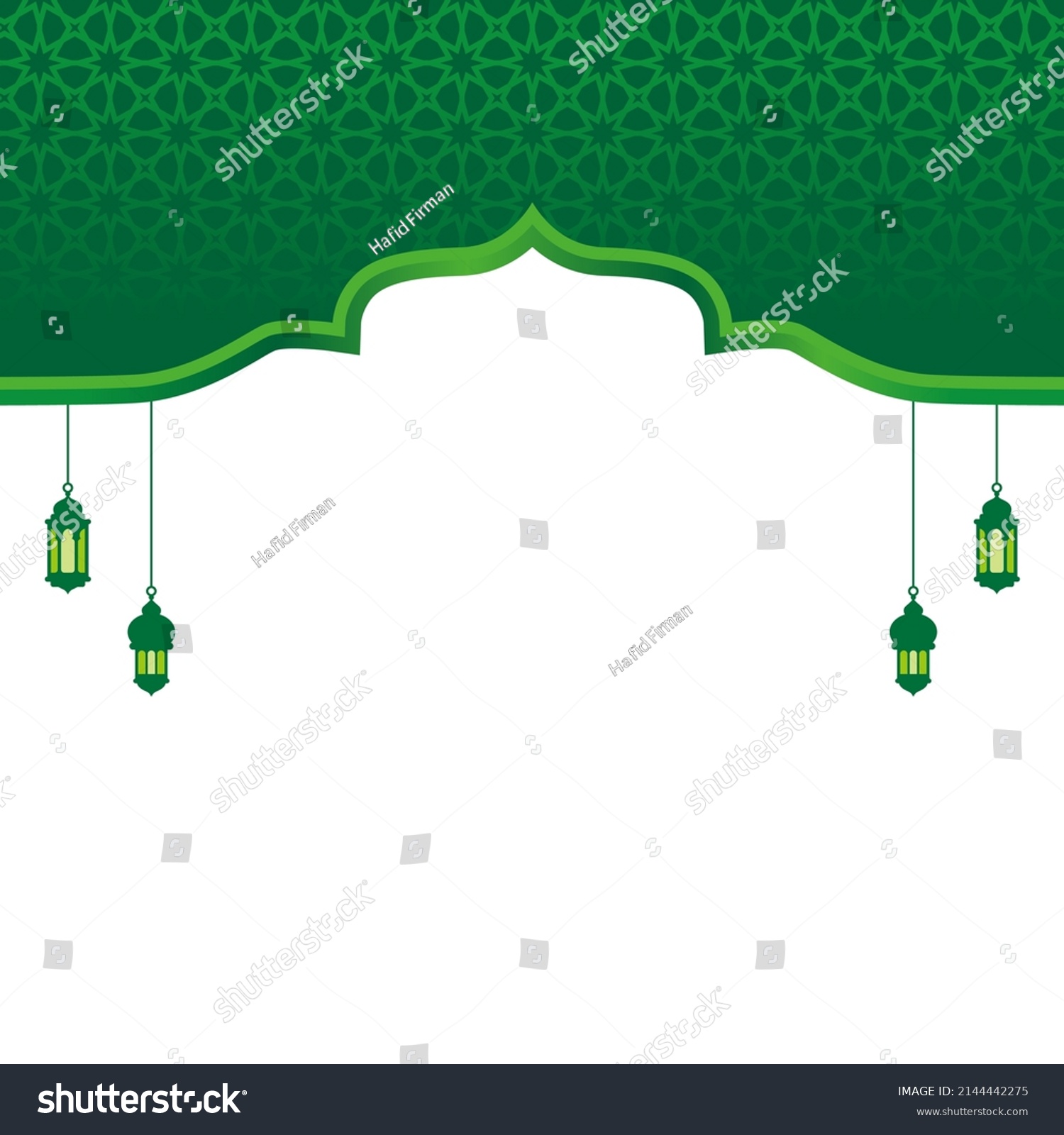 Green Mosque Frame Lantern Islamic Pattern Stock Vector (Royalty Free ...