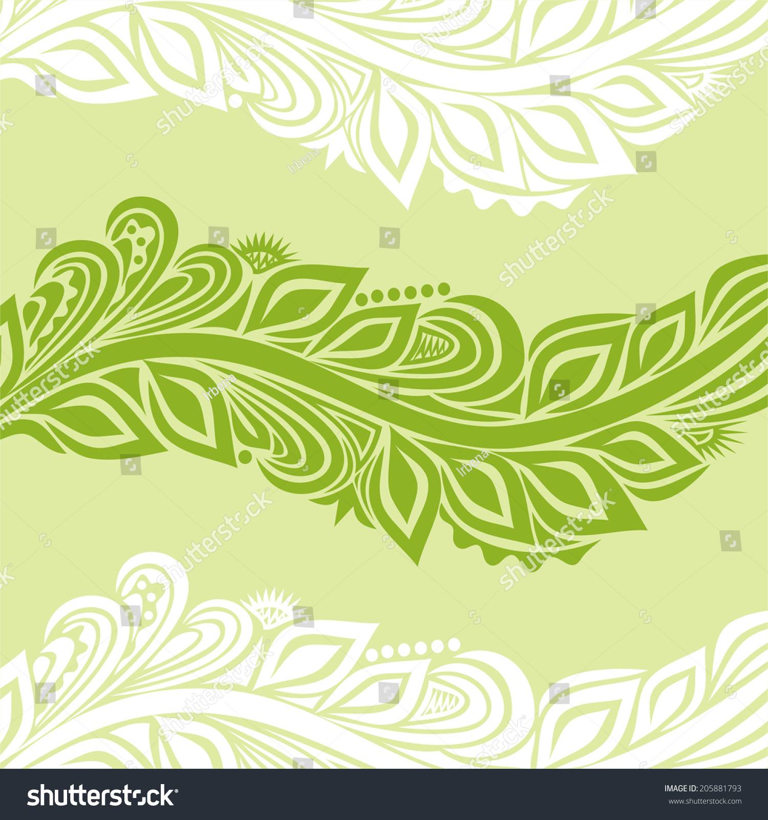 Green Nature Pattern Branch Vector Illustration Stock Vector (Royalty ...