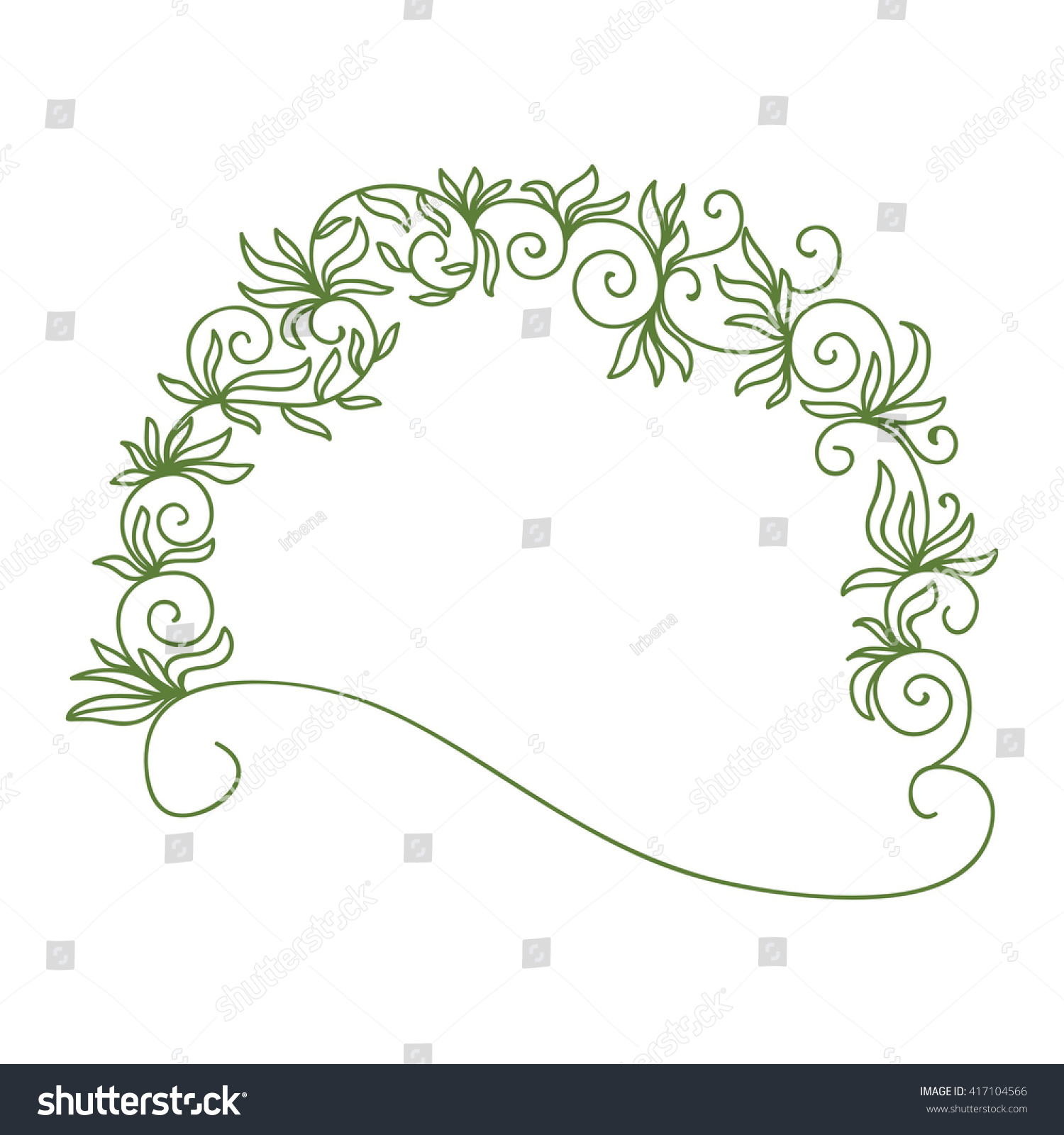 Green Nature Pattern Frame Vector Illustration Stock Vector (Royalty ...