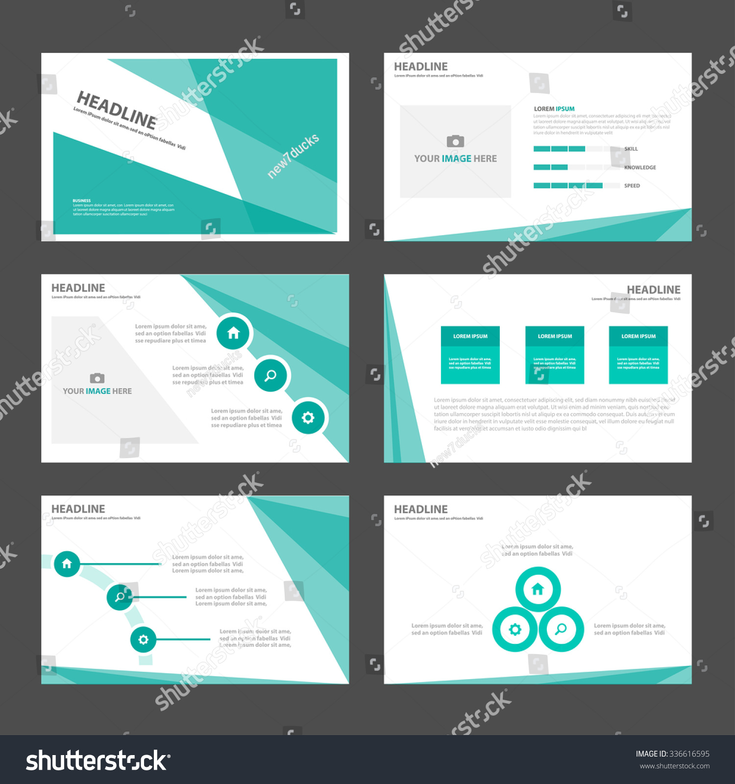 Green Pattern Presentation Template Infographic Elements: เวกเตอร์สต็อก ...