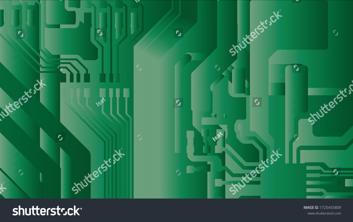 Green Pcb Motherboard Abstract Texture Background Stock Vector (Royalty ...