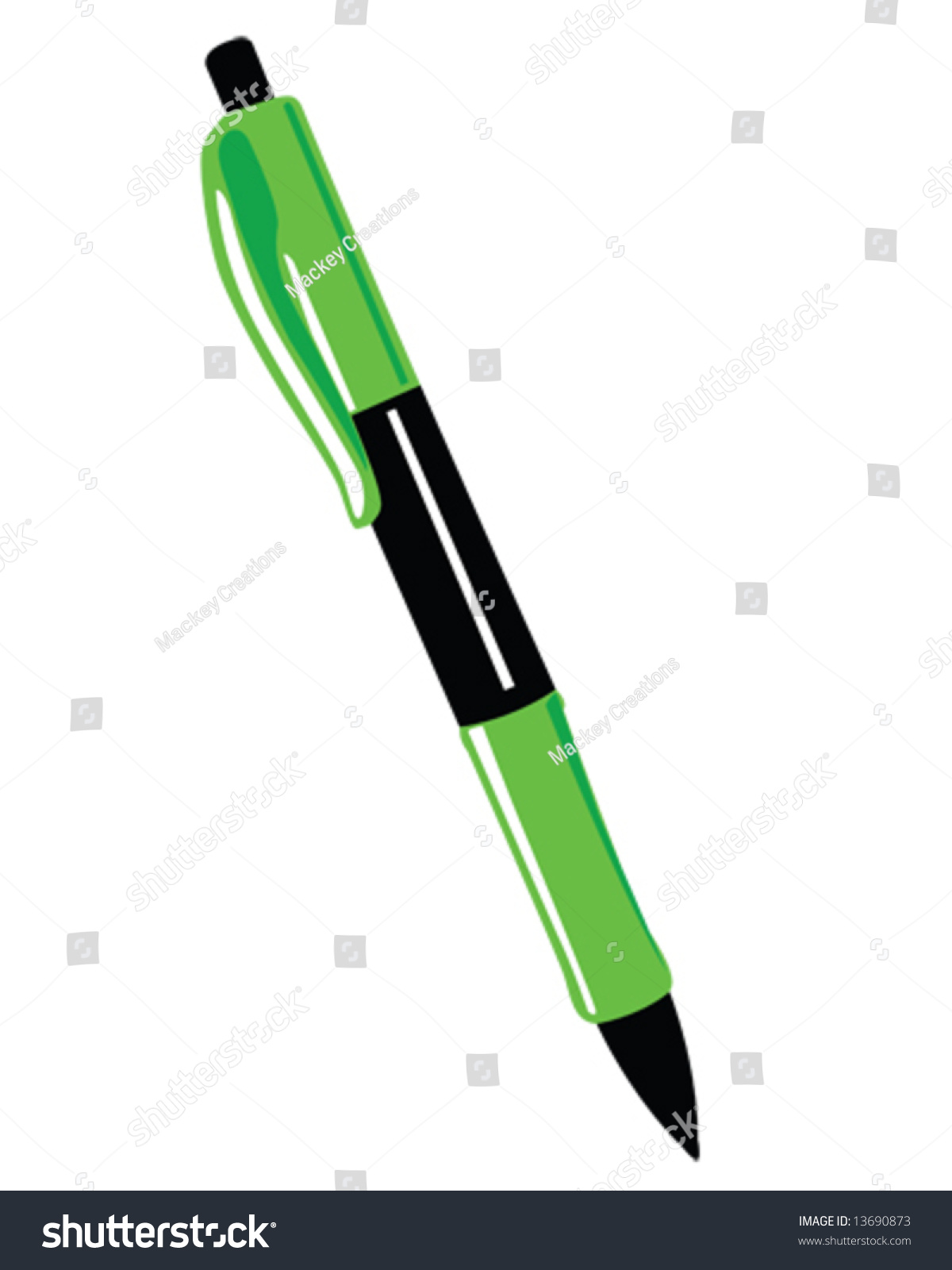 Green Pen Vector Illustration Stock Vector (Royalty Free) 13690873