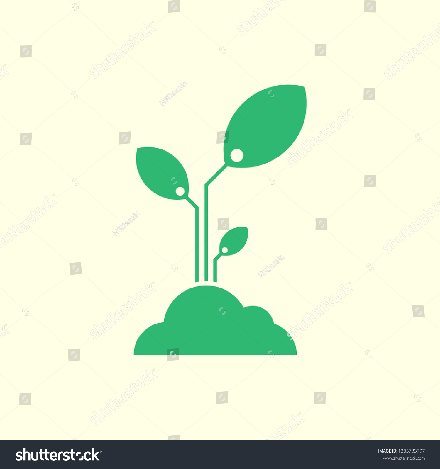 Green Plant Icon Vector Template Vector Stock Vector (Royalty Free ...