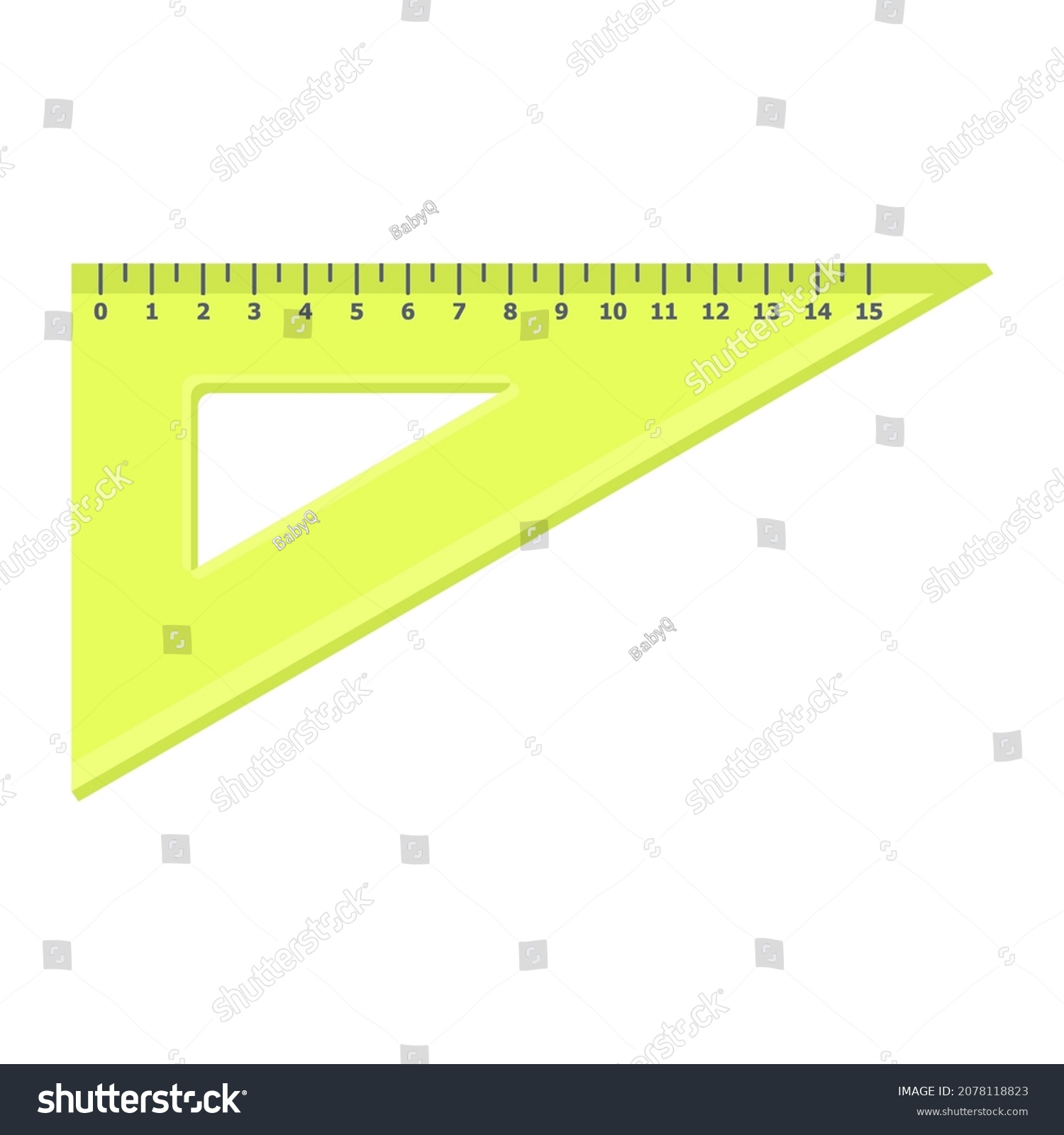 Green Plastic Set Square Triangle Ruler Stock Vector (Royalty Free ...