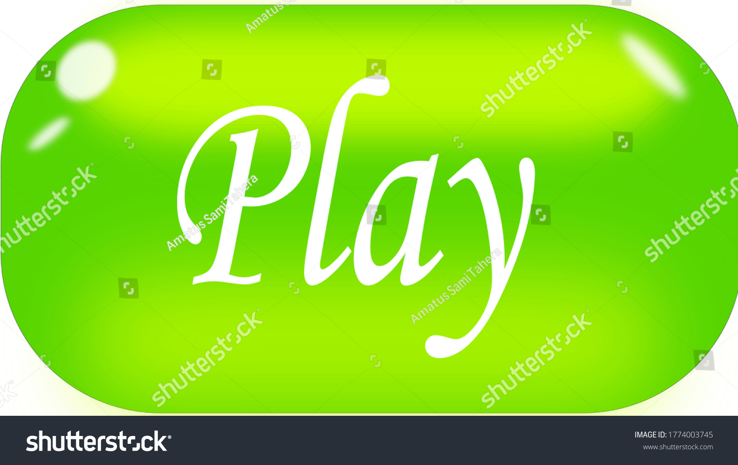 Green Play Button Play Icon Stock Vector (Royalty Free) 1774003745 ...