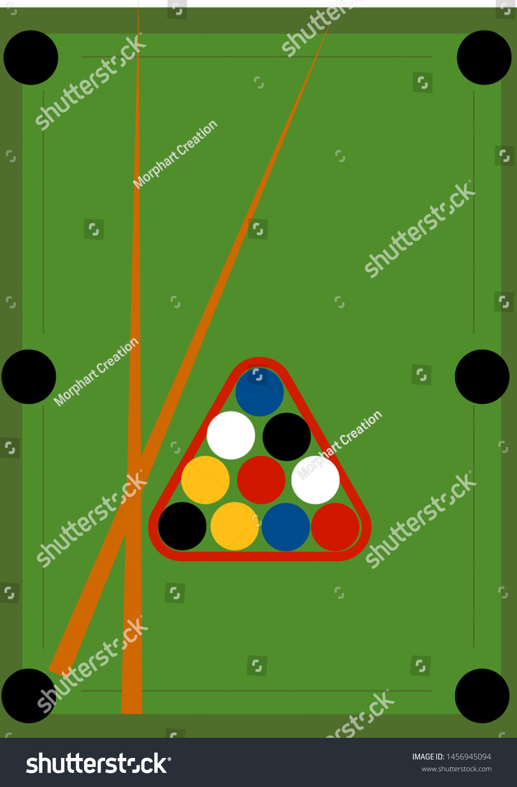 Green Pool Table Illustration Vector On Stock Vector (Royalty Free ...
