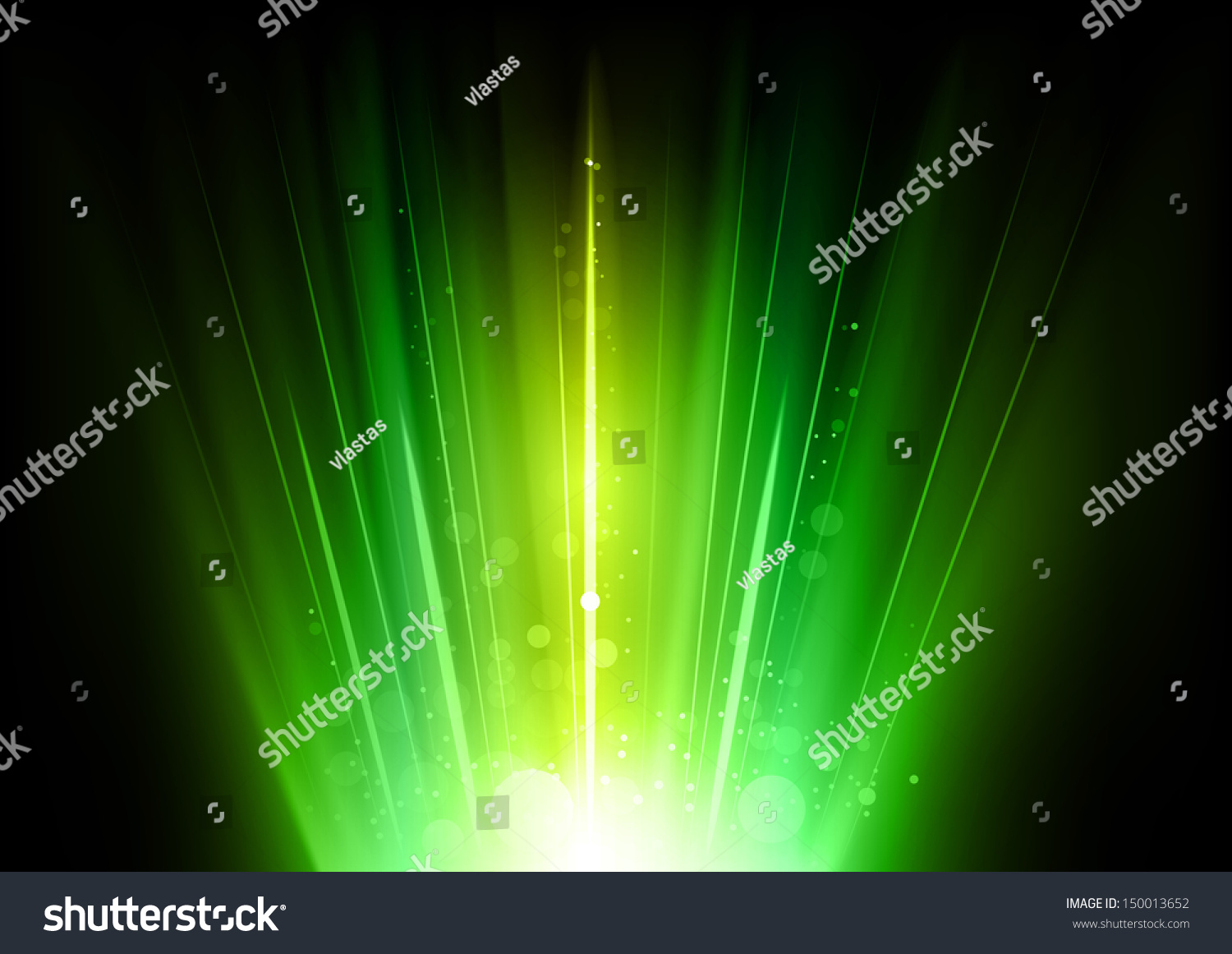Green Rays Dark Space Stock Vector (Royalty Free) 150013652
