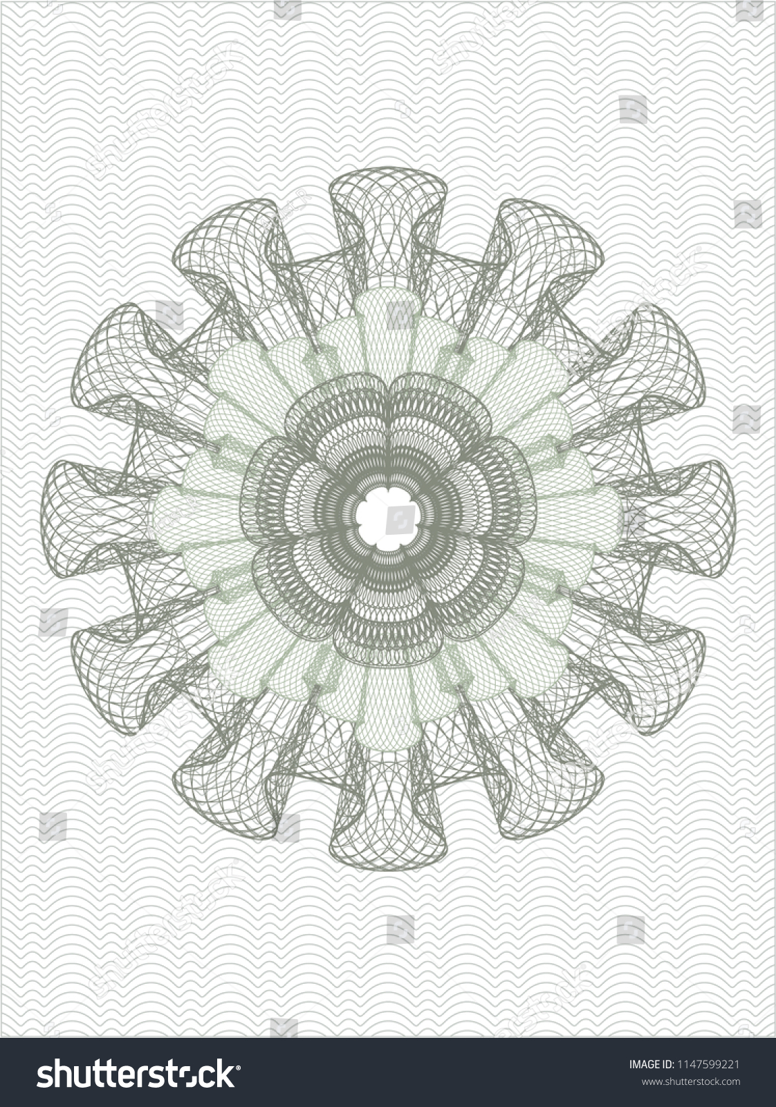 Green Rosette Linear Illustration Stock Vector (Royalty Free ...