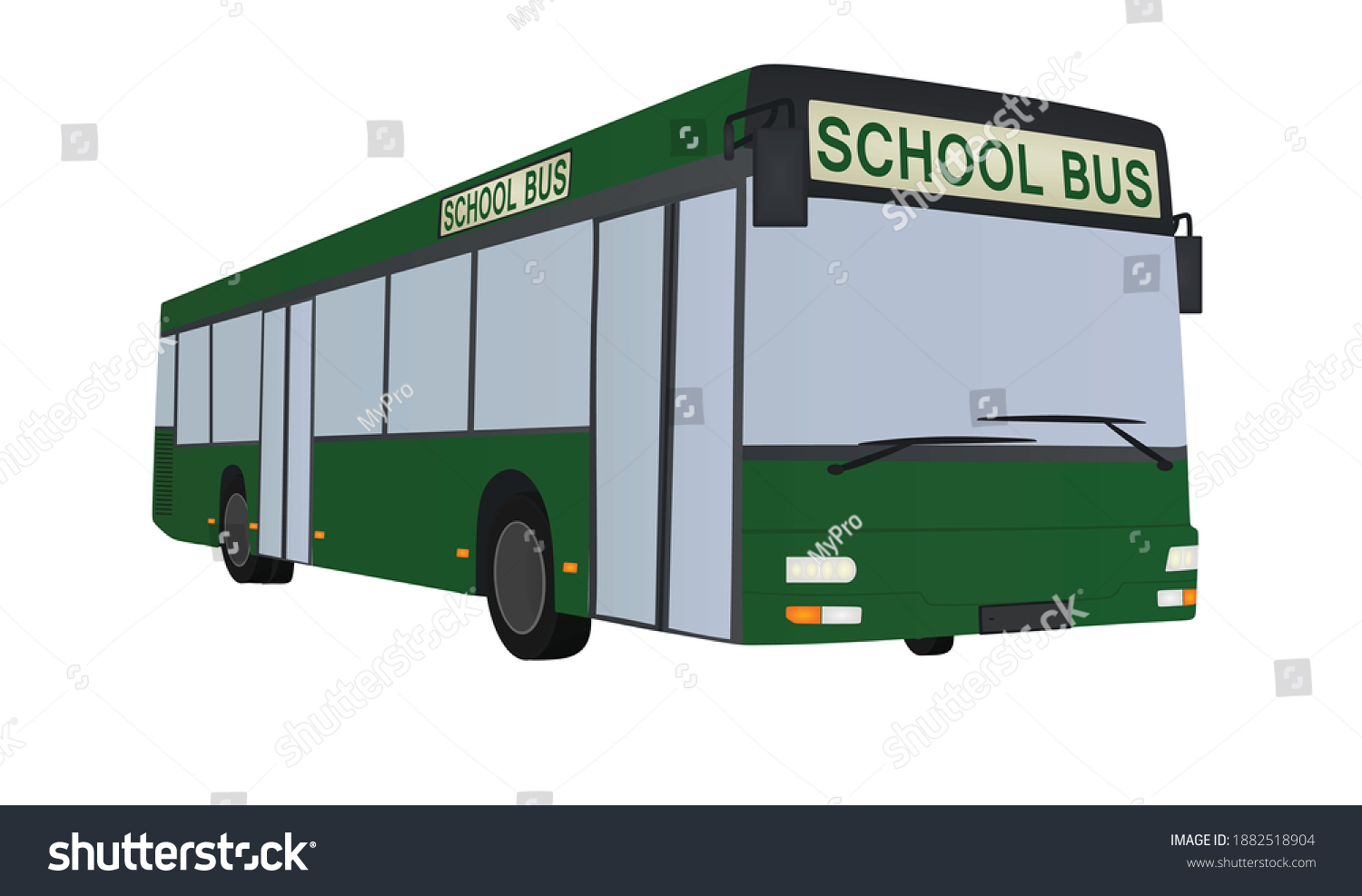 Green School Bus Vector Illustration Stock Vector (Royalty Free) 1882518904