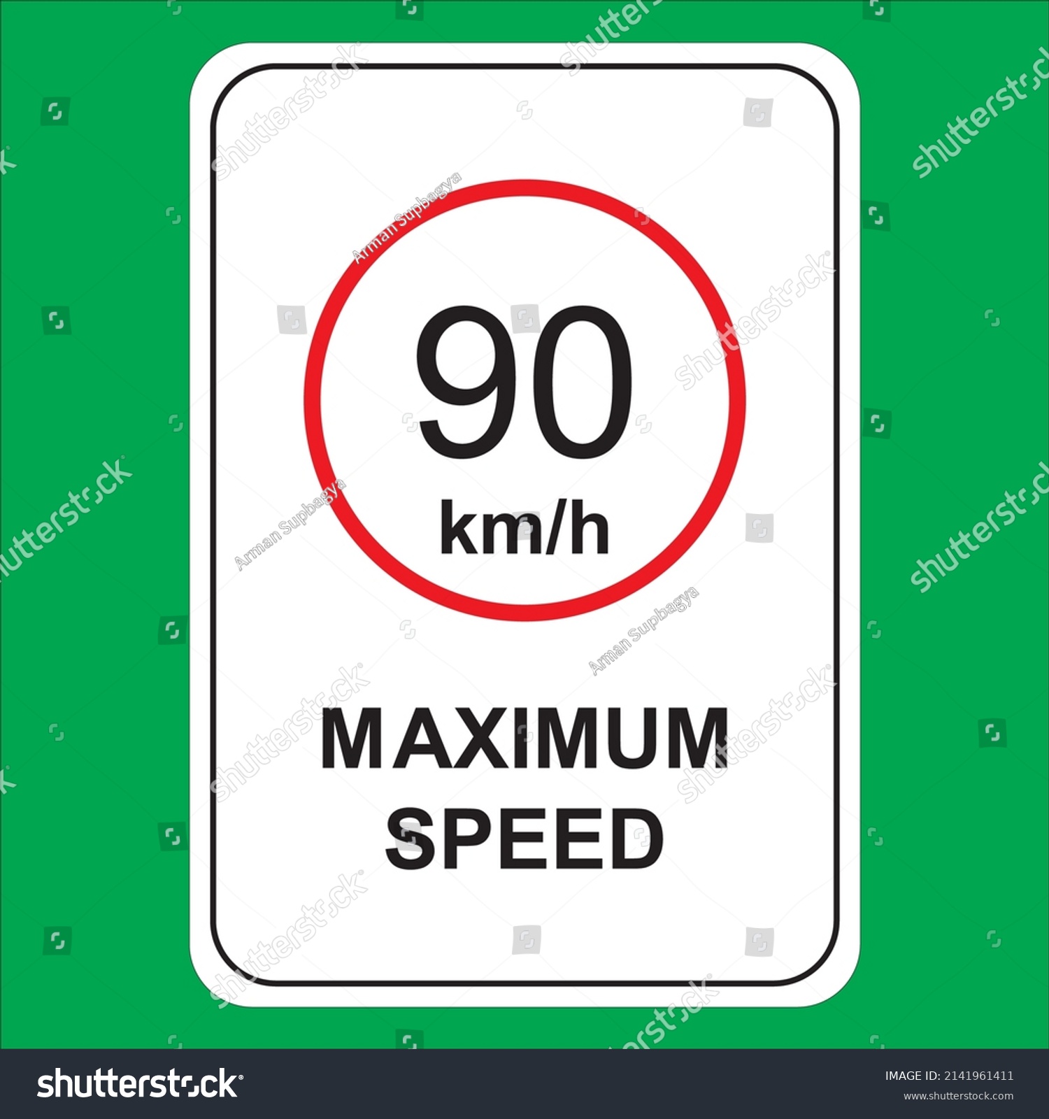 Green Screen Shows Maximum Speed 90 Stock Vector (Royalty Free ...