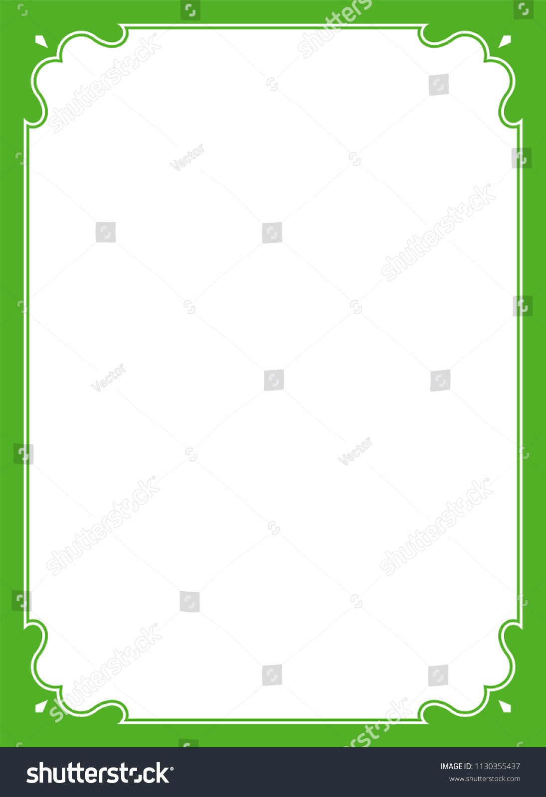 Green Simple Border Frame Book Cover: vector de stock (libre de ...