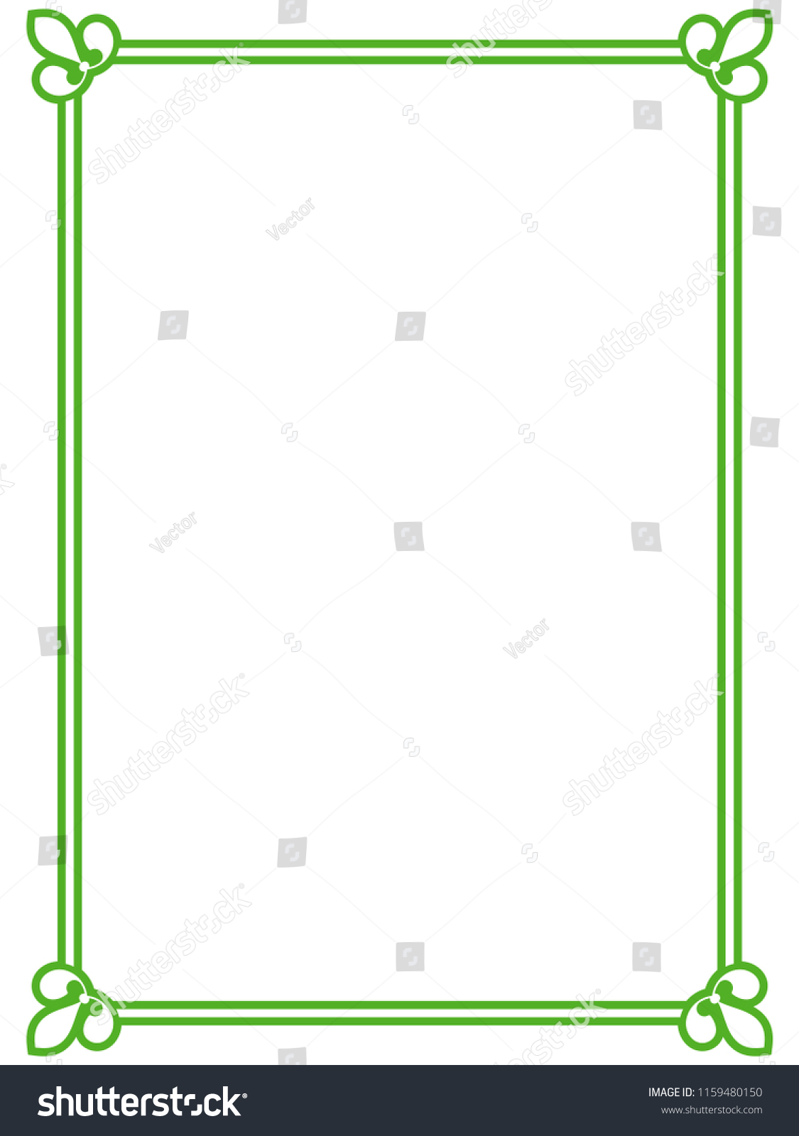 Green Simple Line Border Frame Vector: เวกเตอร์สต็อก (ปลอดค่าลิขสิทธิ์ ...
