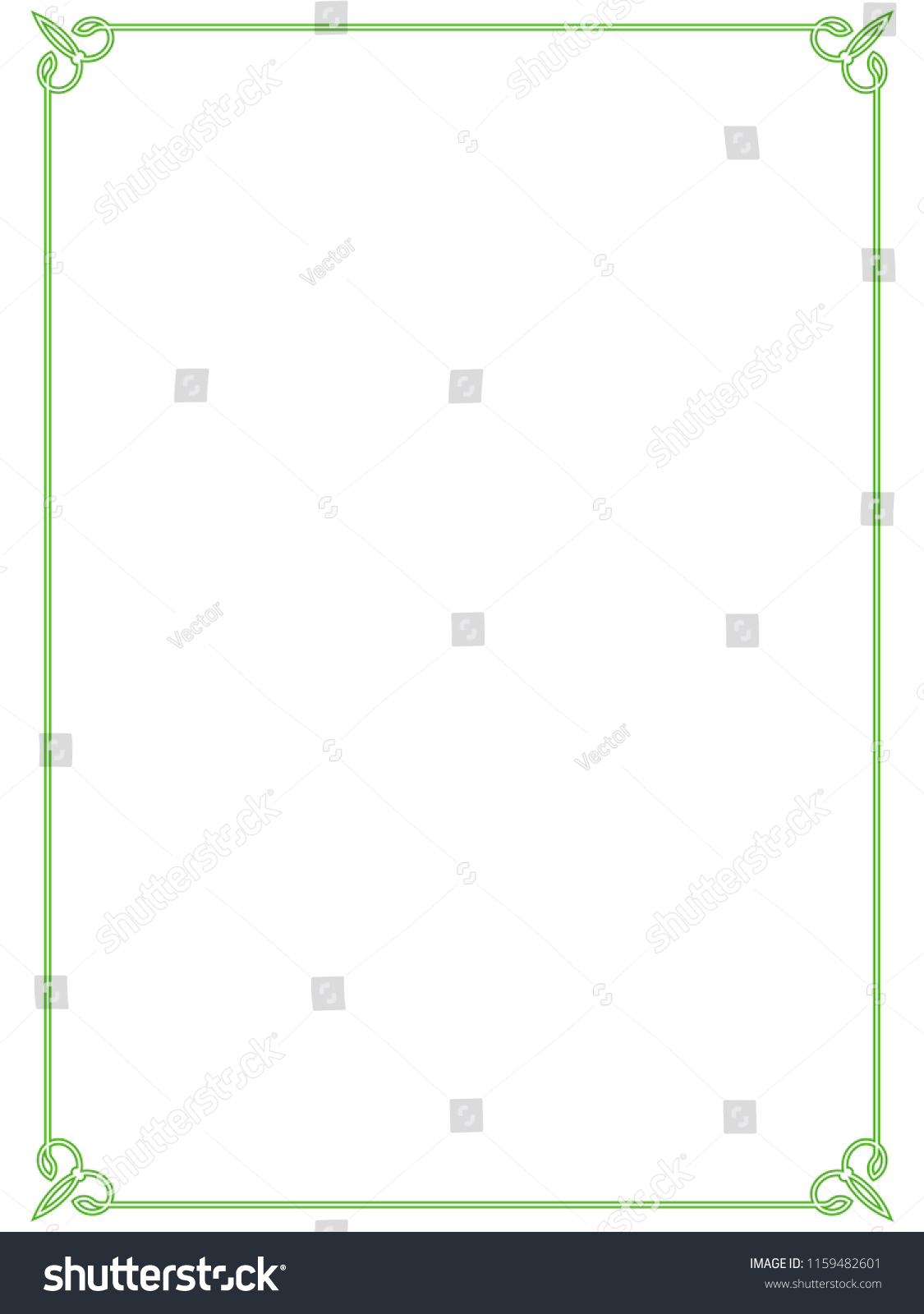 Green Simple Line Border Frame Vector: vector de stock (libre de ...