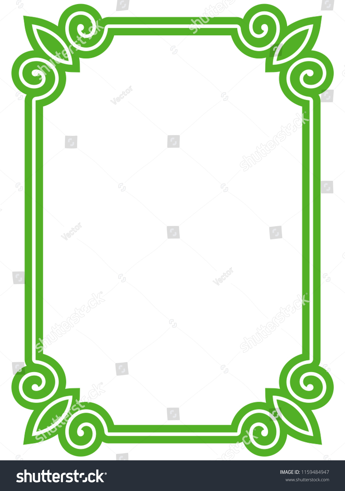 Green Simple Line Border Frame Vector Stock Vector (Royalty Free ...