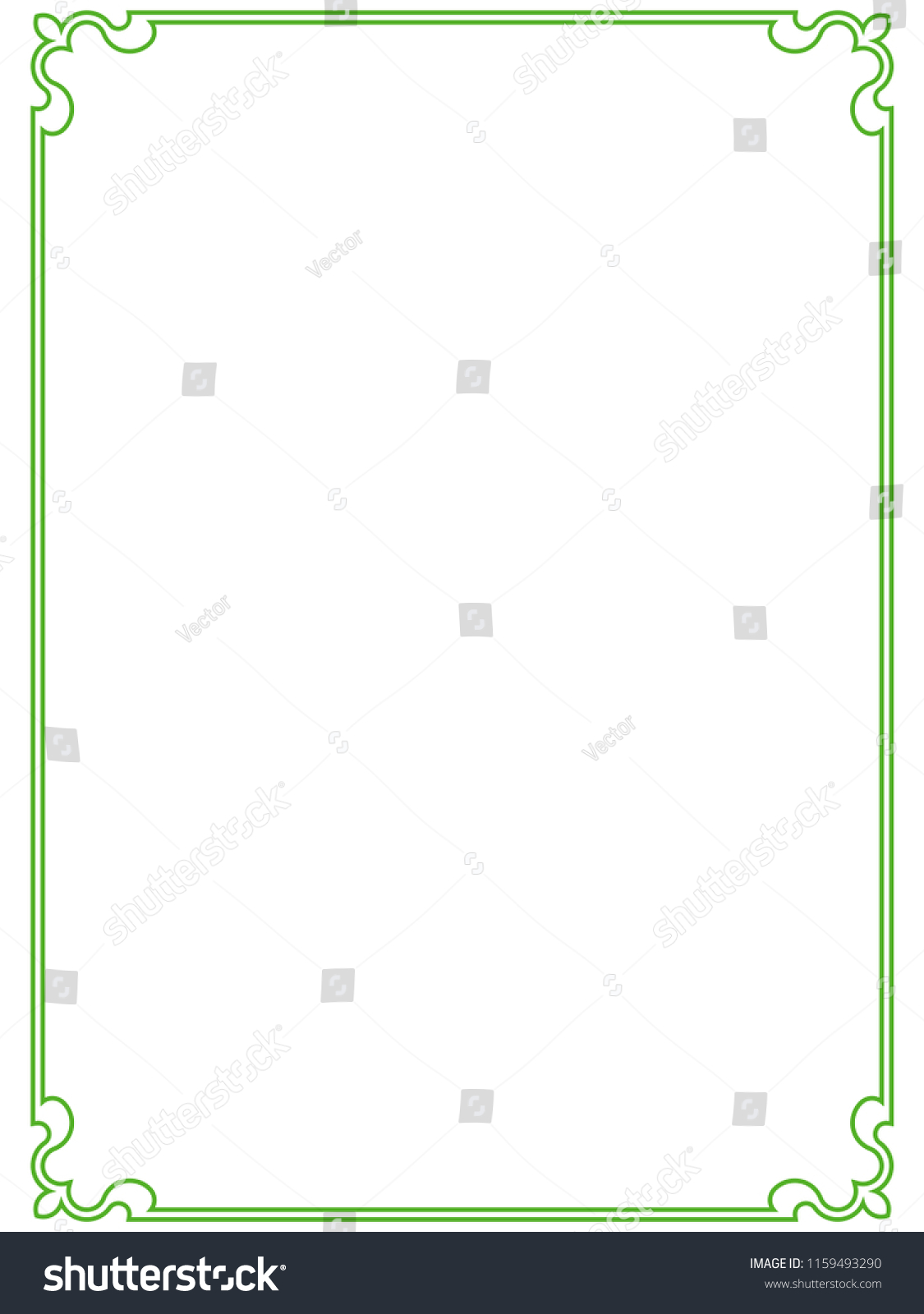 Vektor Stok Green Simple Line Border Frame Vector (Tanpa Royalti ...