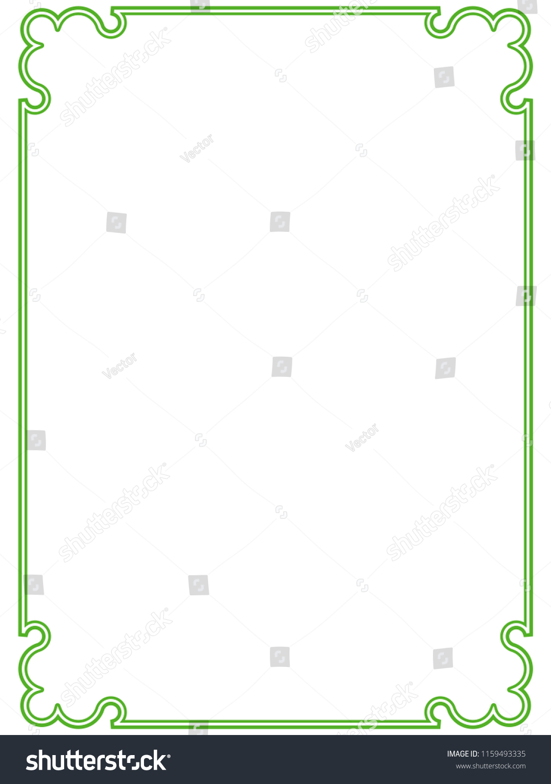 Green Simple Line Border Frame Vector: Vector có sẵn (miễn phí bản ...
