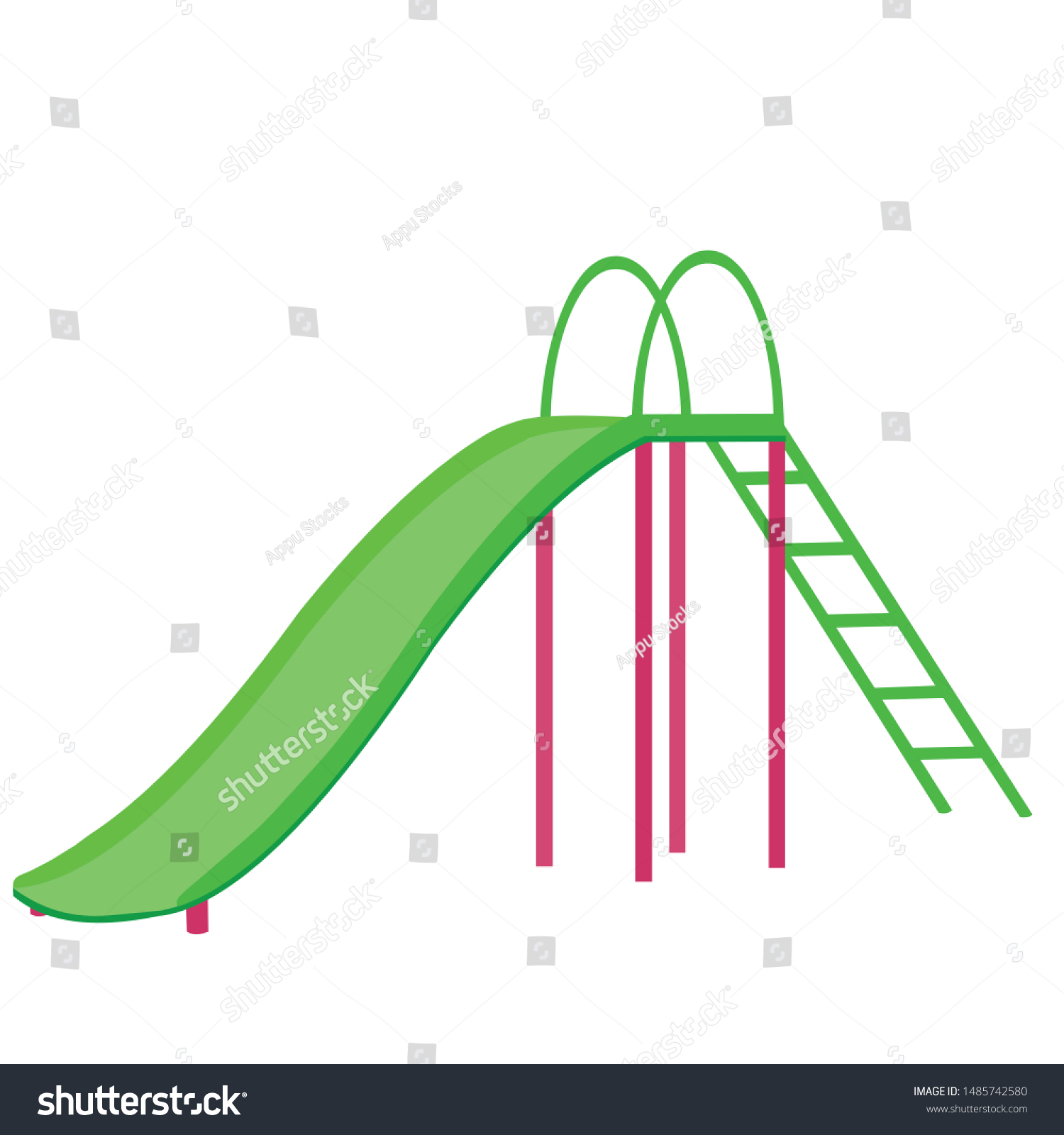 Green Slide Cartoon Vector Image Stock Vector (Royalty Free) 1485742580 ...