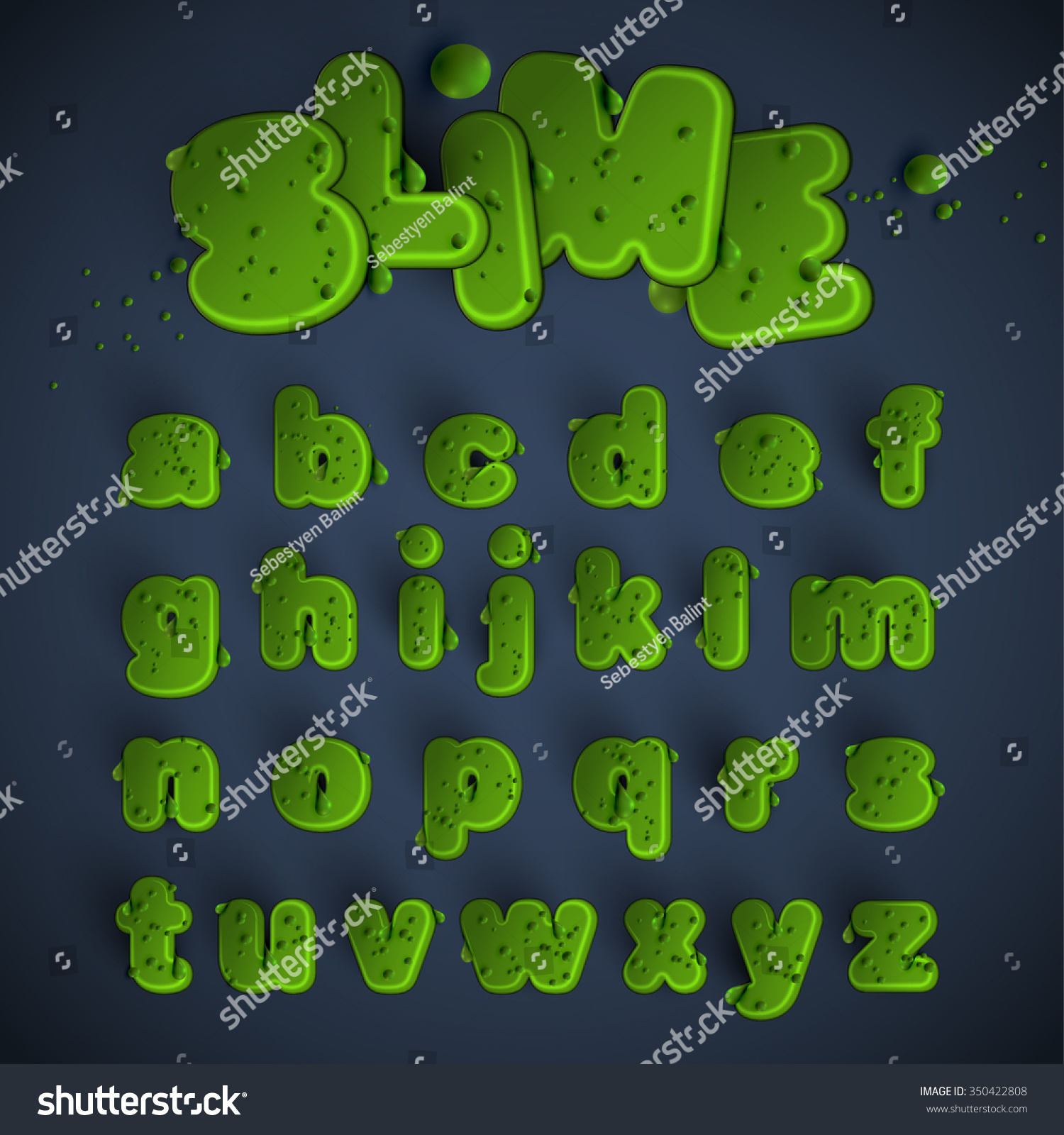 Green Slime Font Set Vector Stock Vector (Royalty Free) 350422808 ...