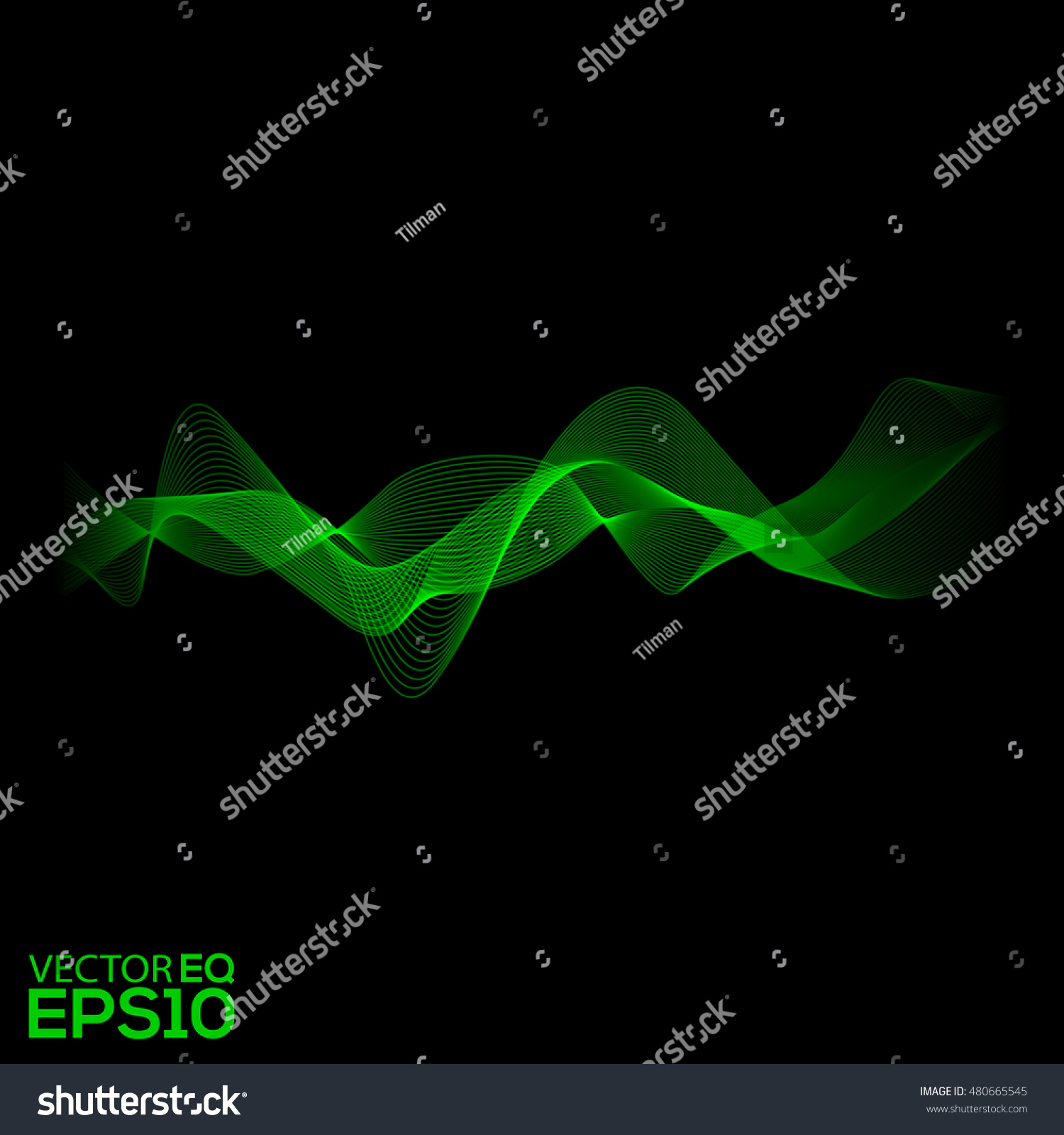 Green Sound Waves Abstract Background Vector Stock Vector 480665545 ...