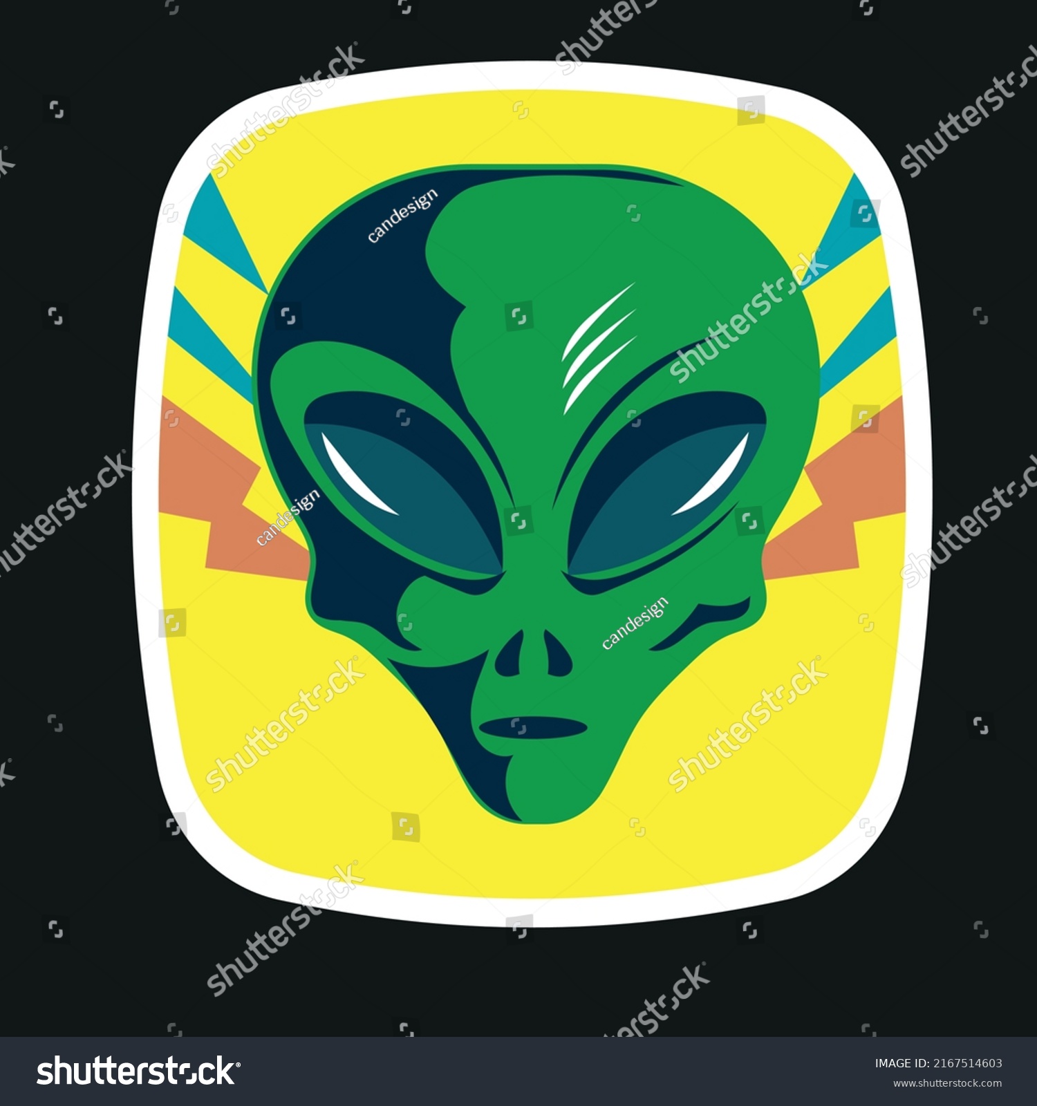 Green Space Alien Mars Illustration Flat Stock Vector (Royalty Free ...