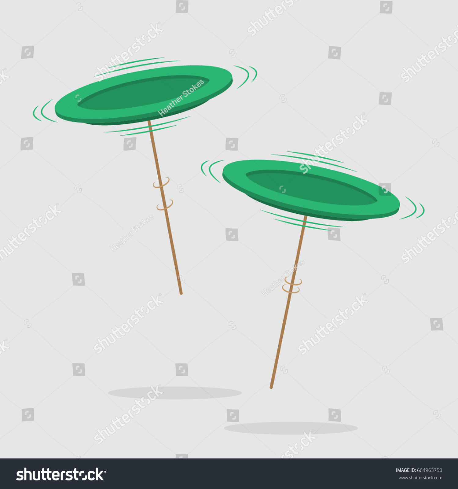 Green Spinning Plates Stock Vector (Royalty Free) 664963750